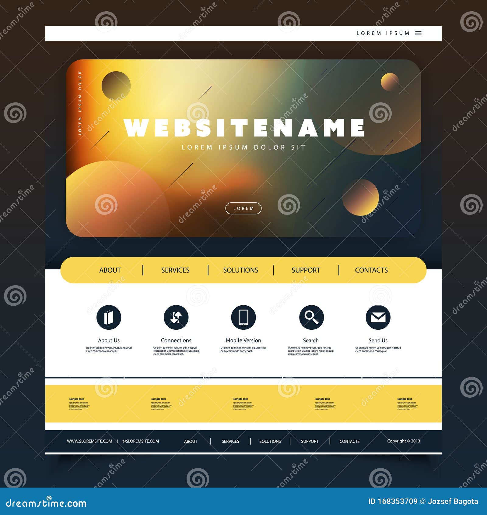 Colorful Website Template for Your Business with Abstract Header Design ...