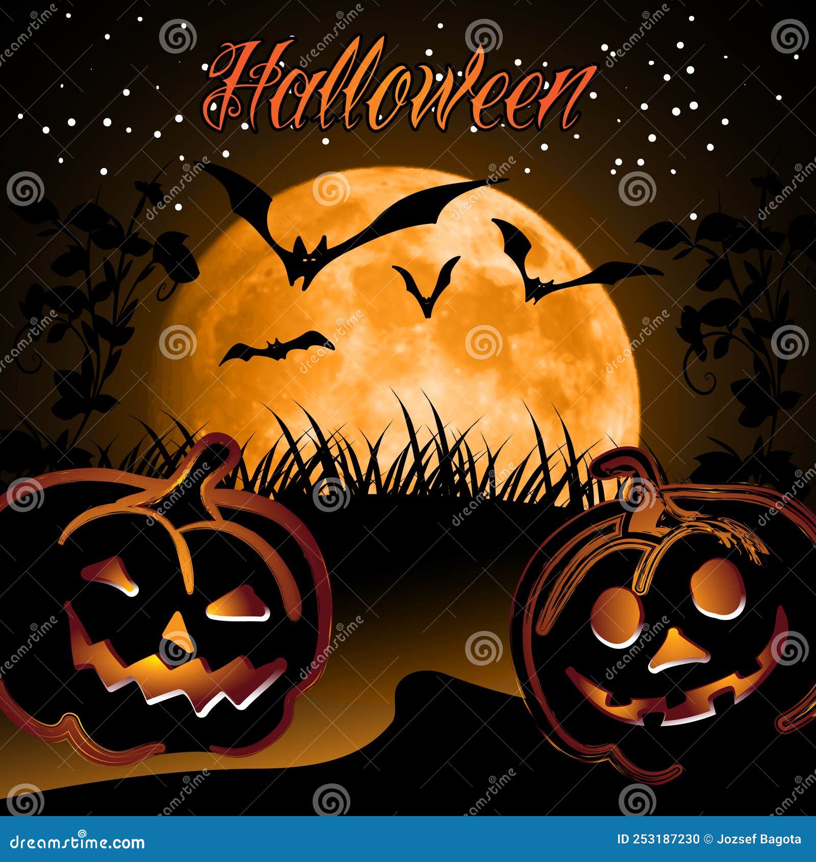 Halloween Background Design Template Stock Vector - Illustration of ...
