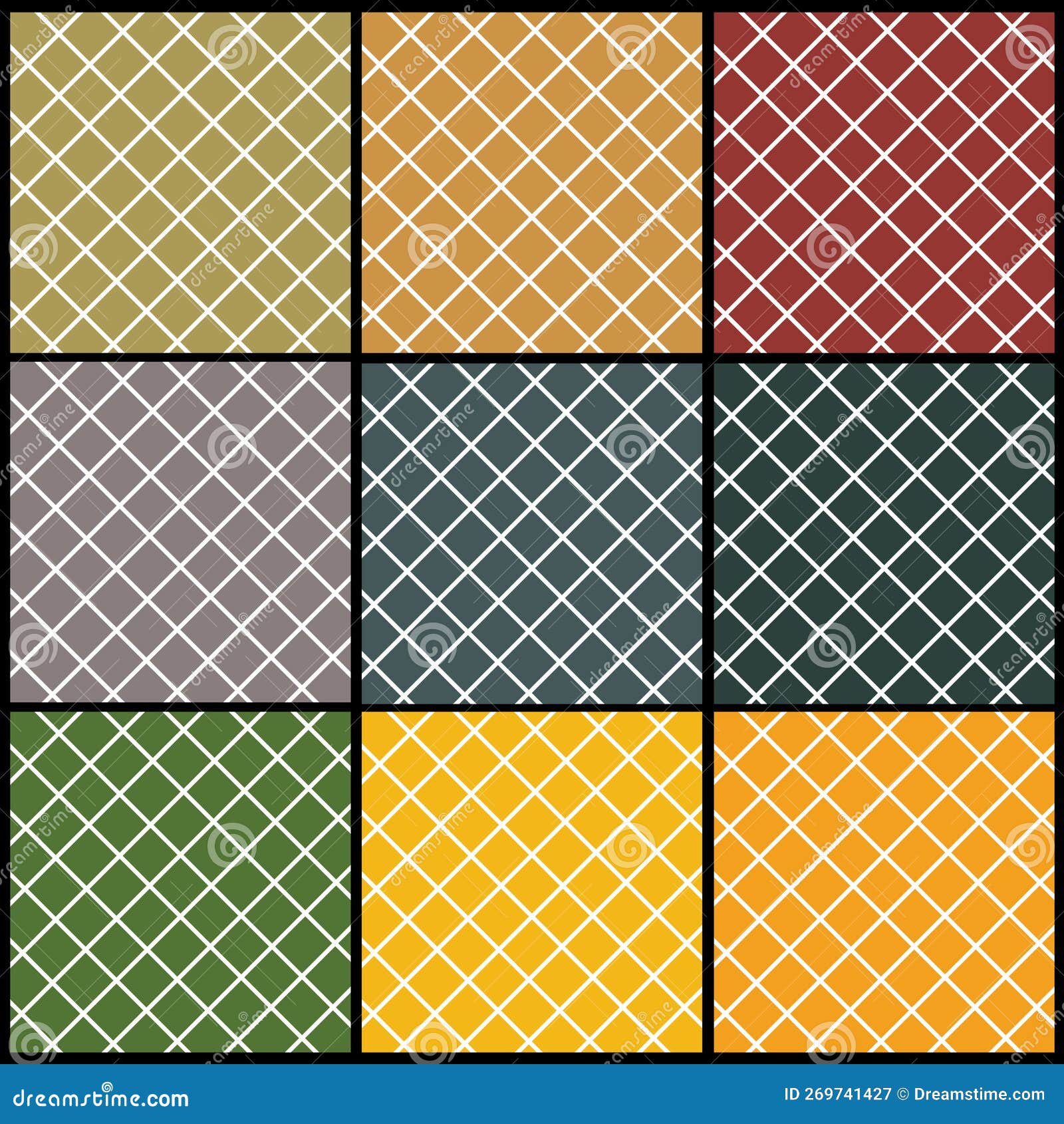 Nine Colorful Abstract Checked Backgrounds Stock Vector - Illustration ...