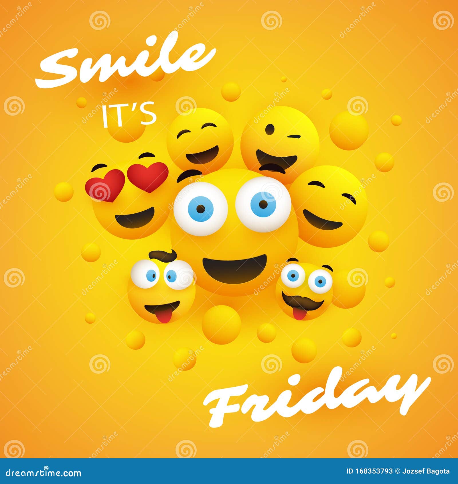 Smile! it`s Friday - Banner Design with a Group of Various Kinds of ...