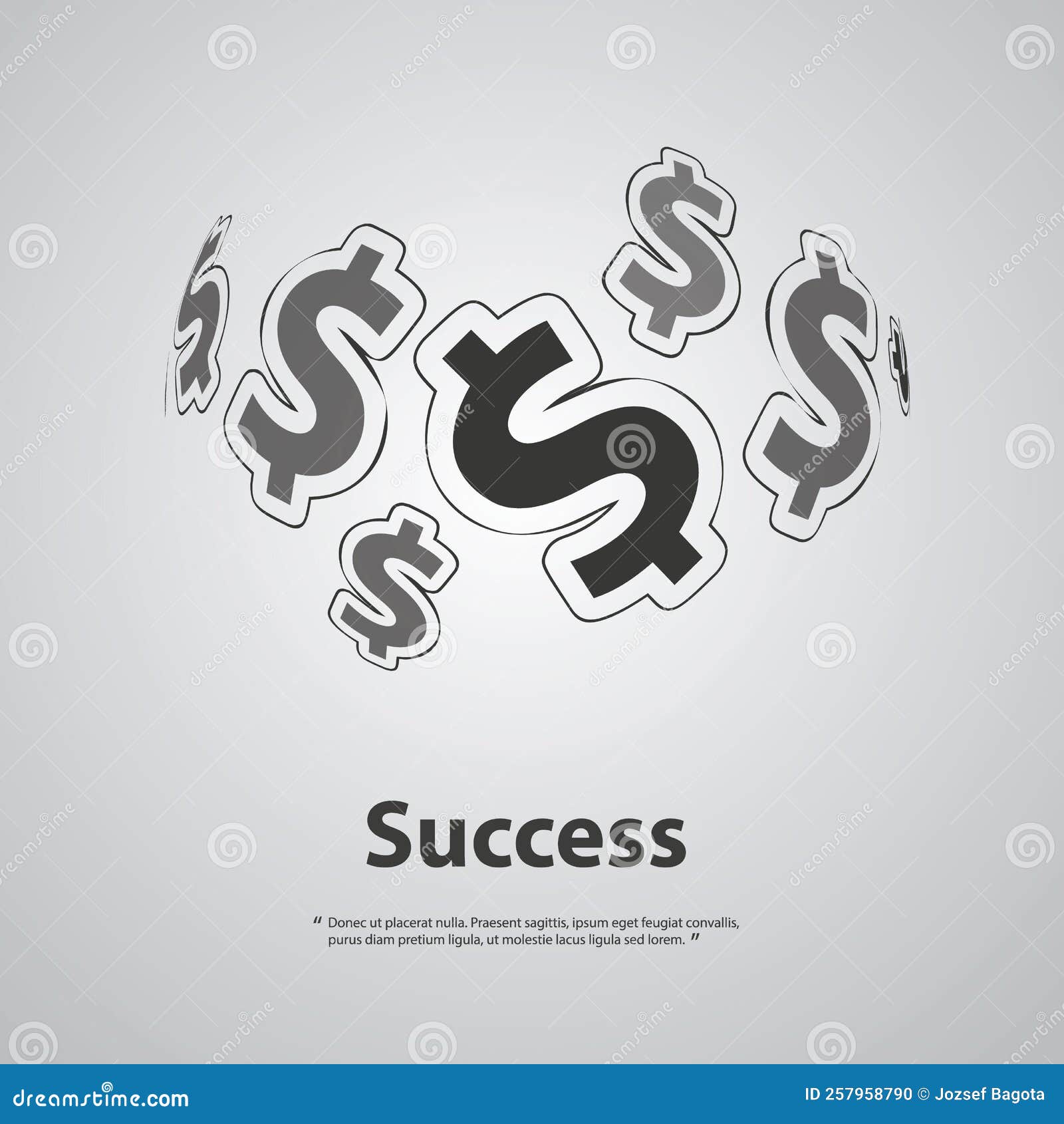 Success - Dollar Signs Design Concept Stock Vector - Illustration of ...