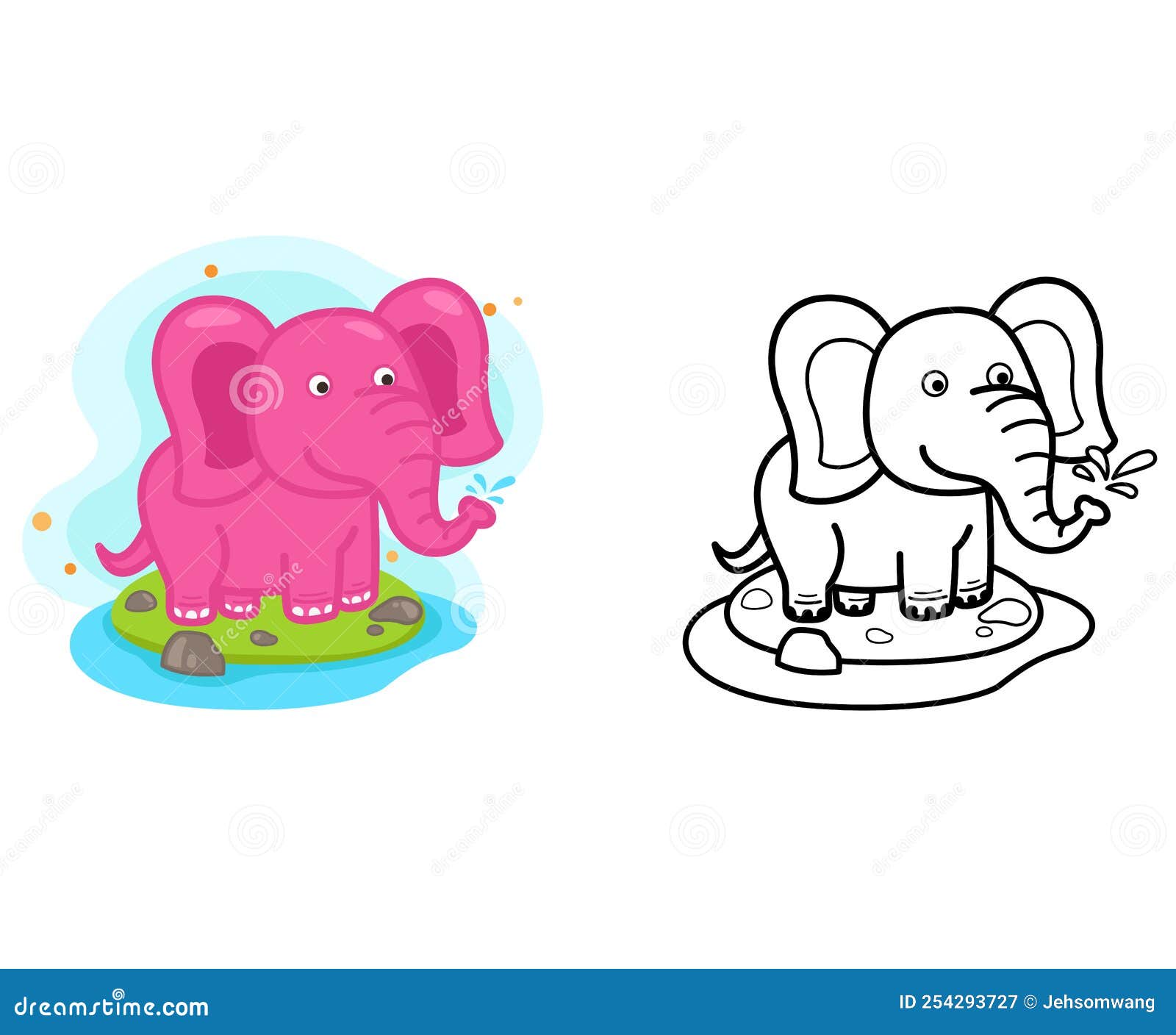 Illustration of Educational Coloring Book Animal Elephant Stock Vector ...