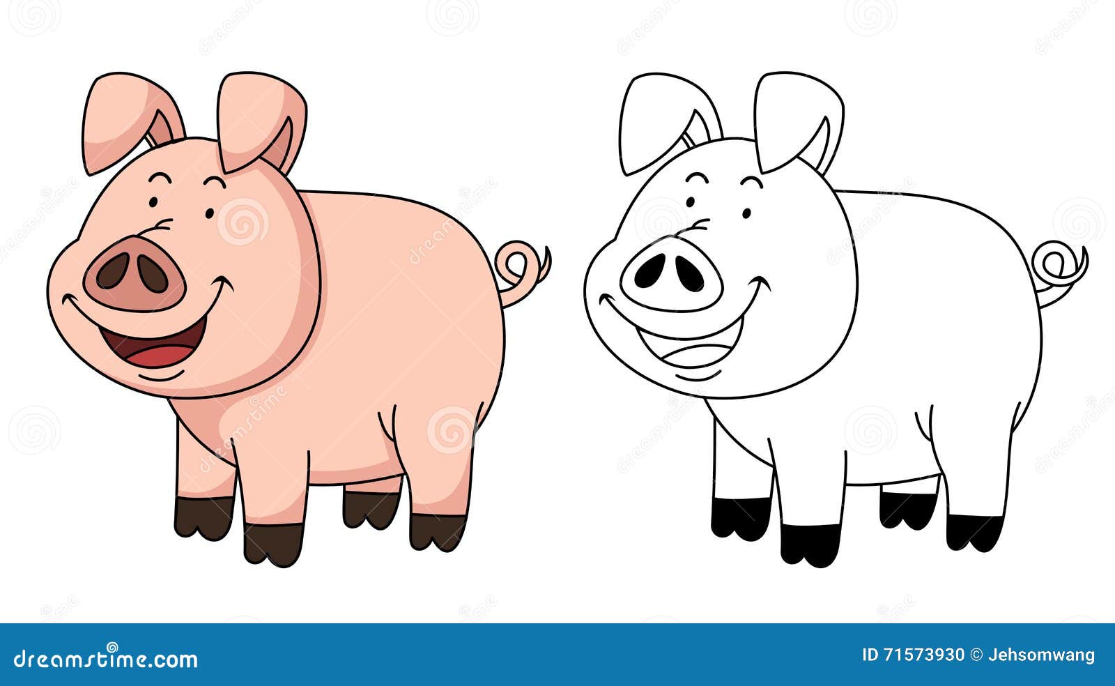 Illustration of Educational Coloring Book-pig Stock Vector ...