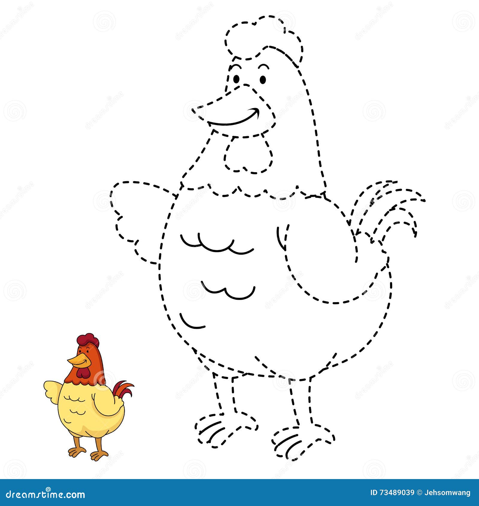 Illustration of Educational Game for Kids and Coloring Book-chicken ...