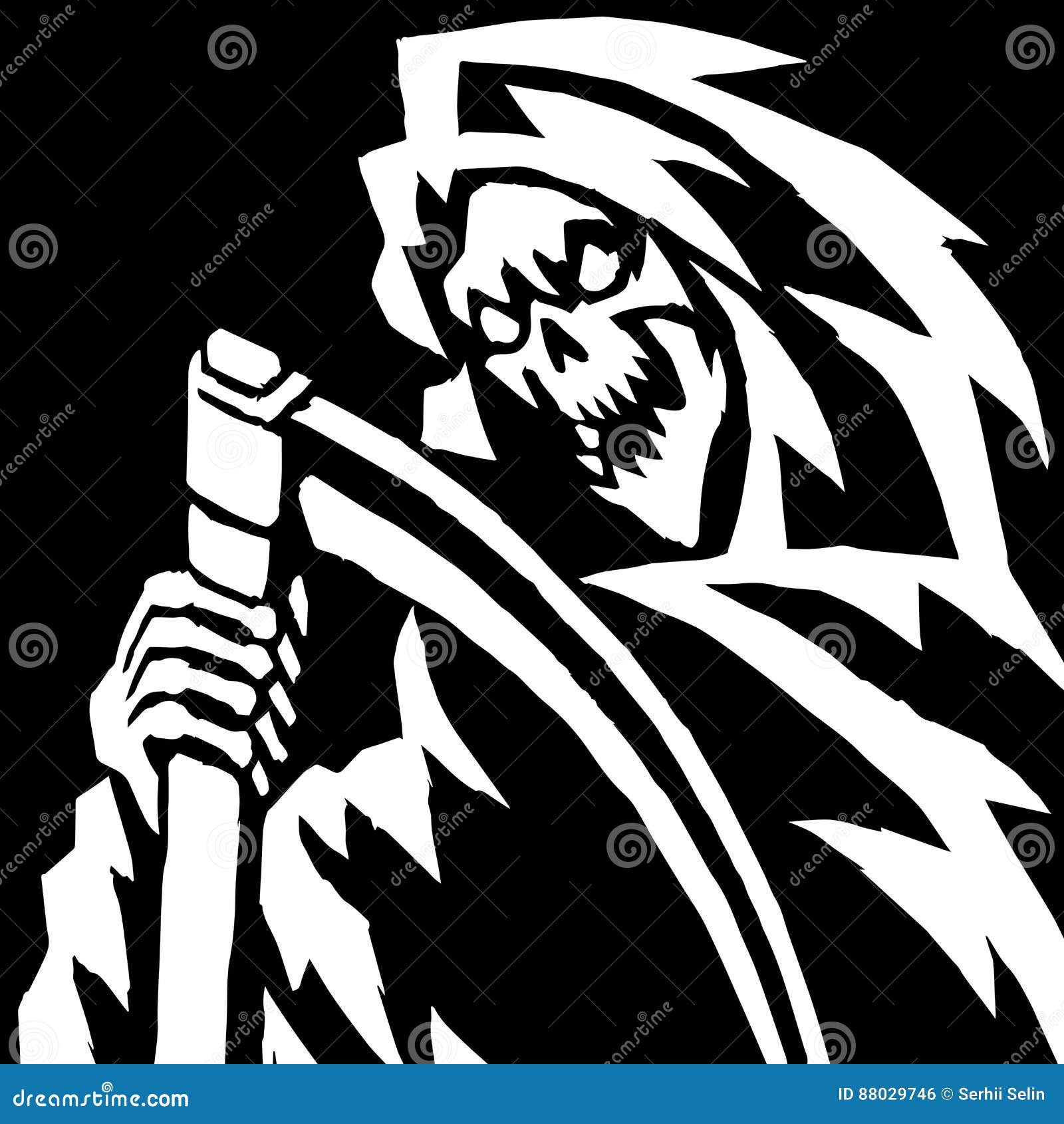 Illustration Effrayante De Faucheuse Illustration de Vecteur - Illustration du sang, monstre ...