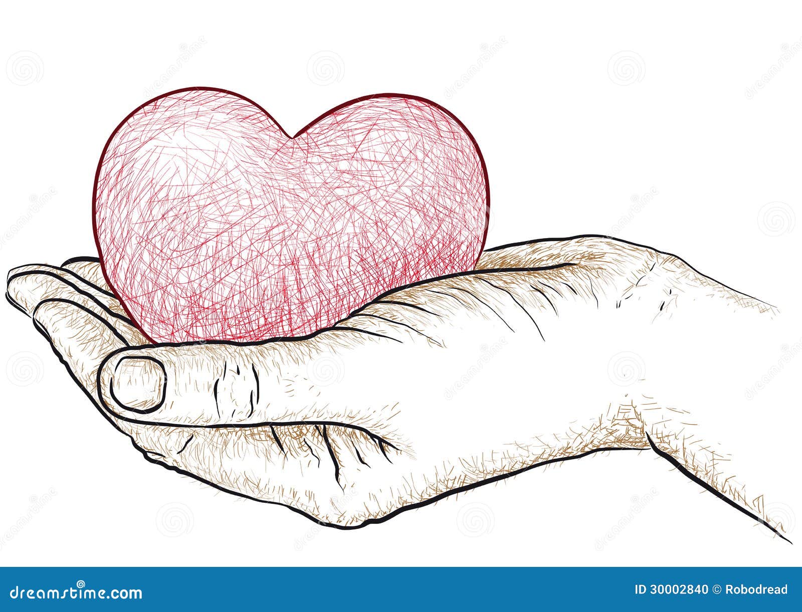 Herz In Der Hand Zeichnen Filzstiftmalerei Rosen Am Herz