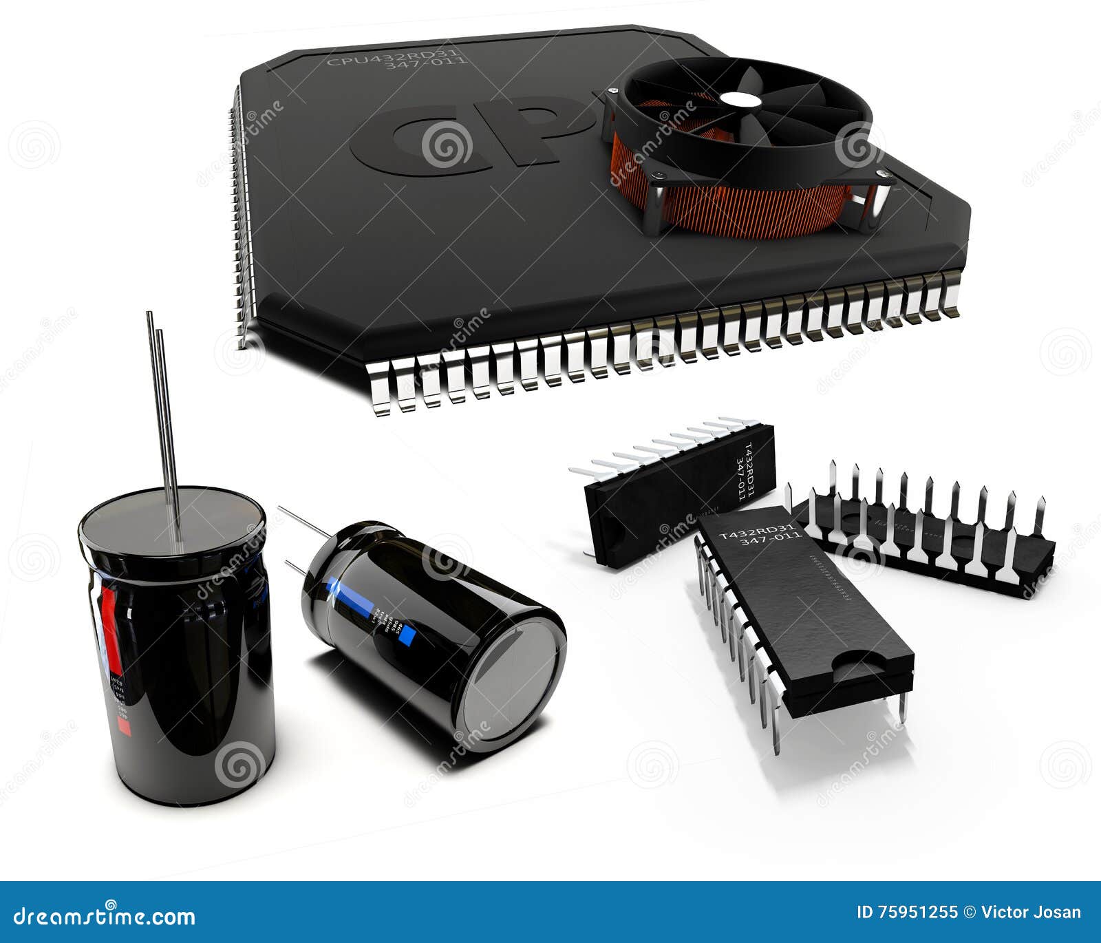 Illustration of Electrical Components on White Background Stock ...