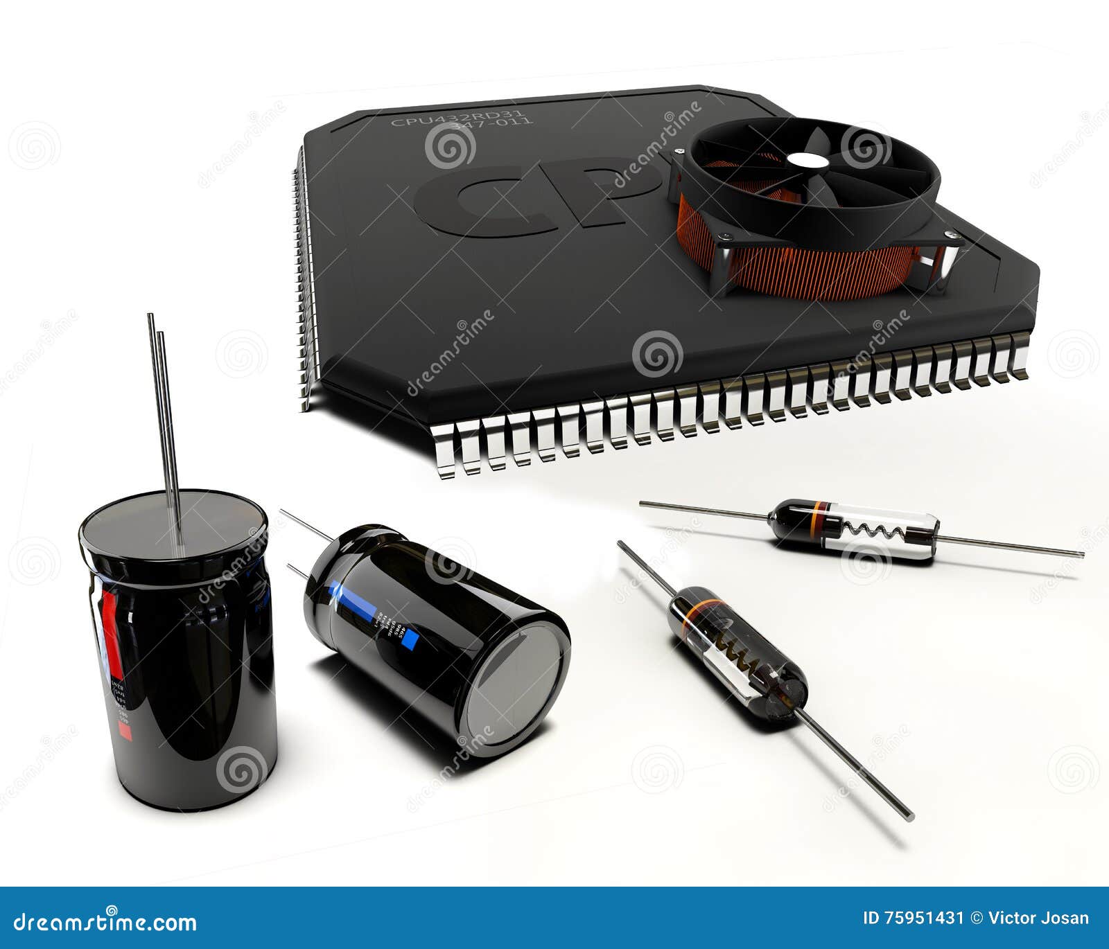 Illustration of Electrical Components on White Background Stock ...