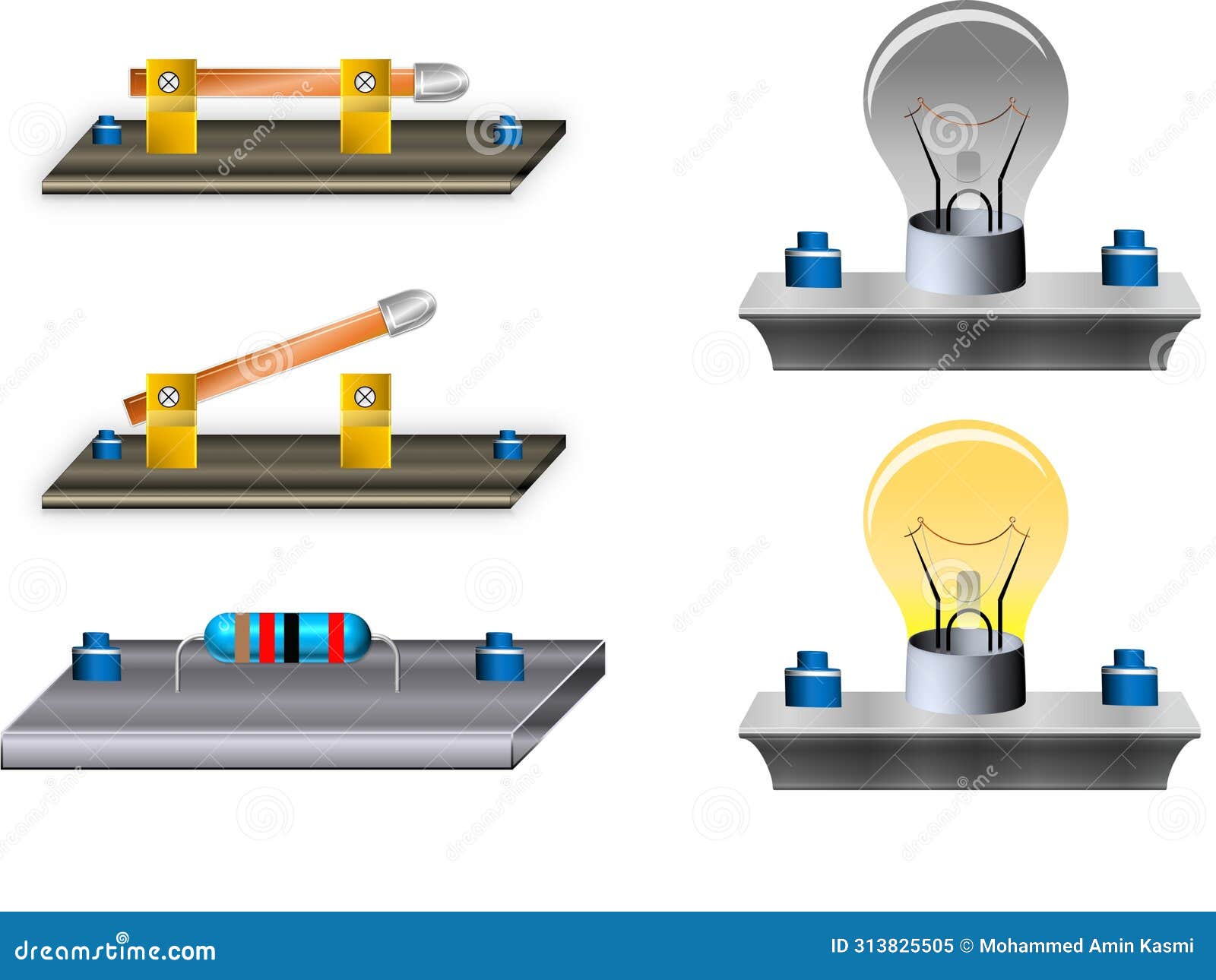 Illustration of Some Electrical Components Stock Illustration ...