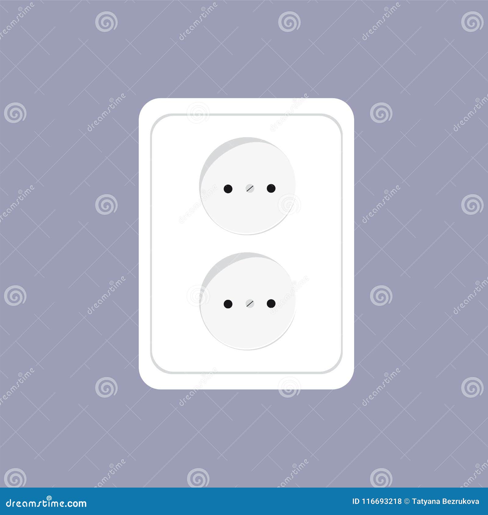 Illustration of an Electrical Outlet in a Flat Style. Stock ...