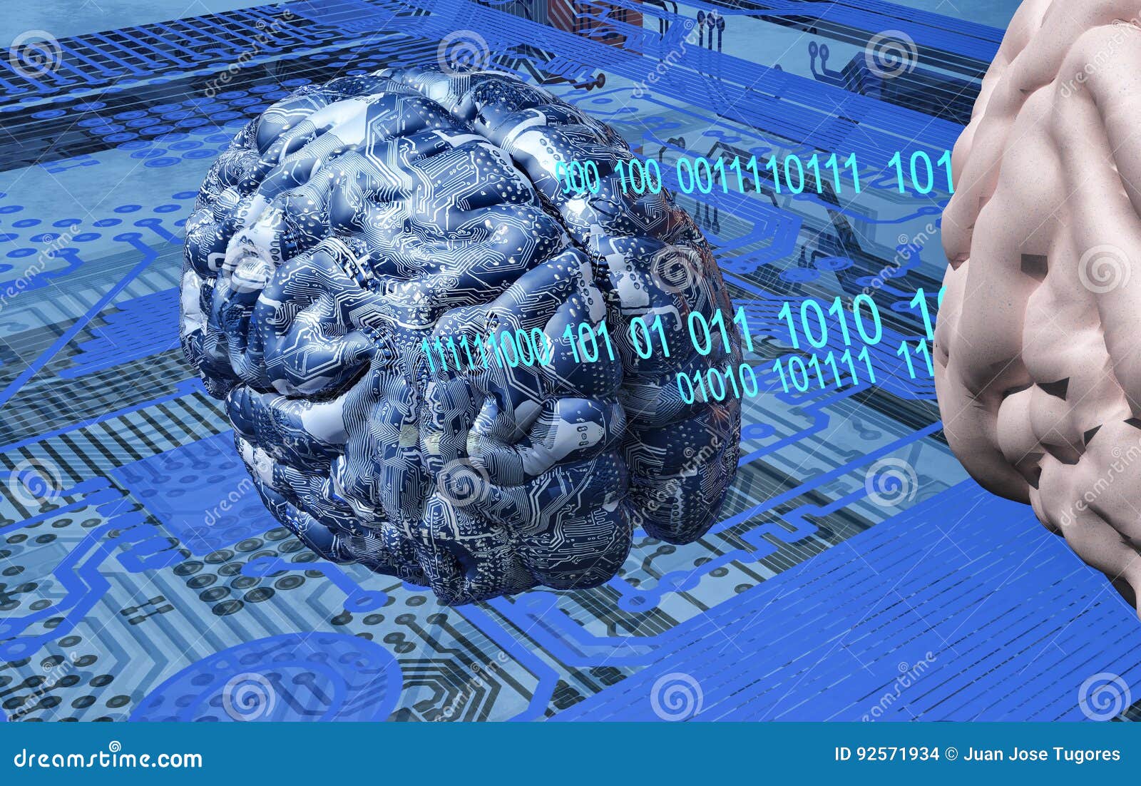 Illustration of Electronic Brain Stock Illustration - Illustration of ...
