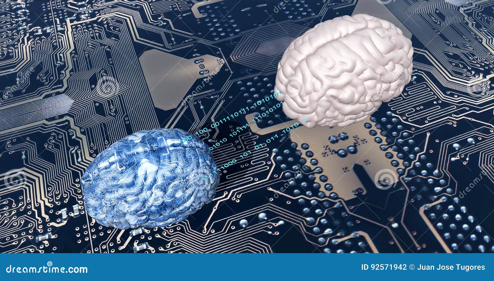 Illustration of Electronic Brain Stock Illustration - Illustration of ...