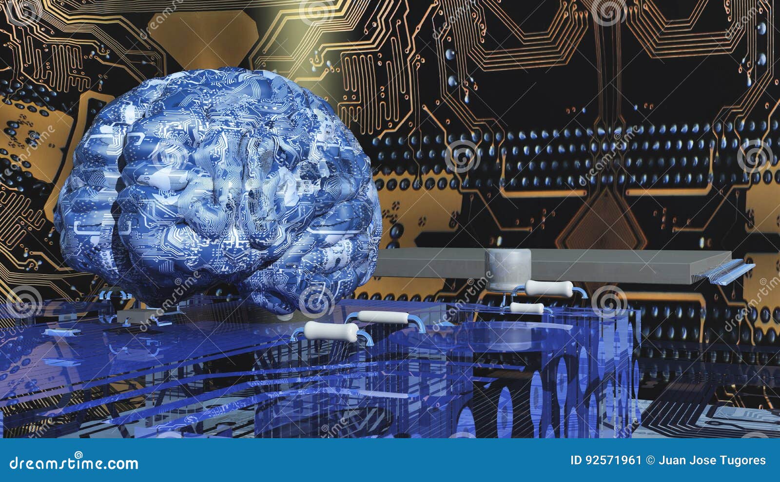 Illustration Electronic Brain Stock Illustrations – 7,271 Illustration ...