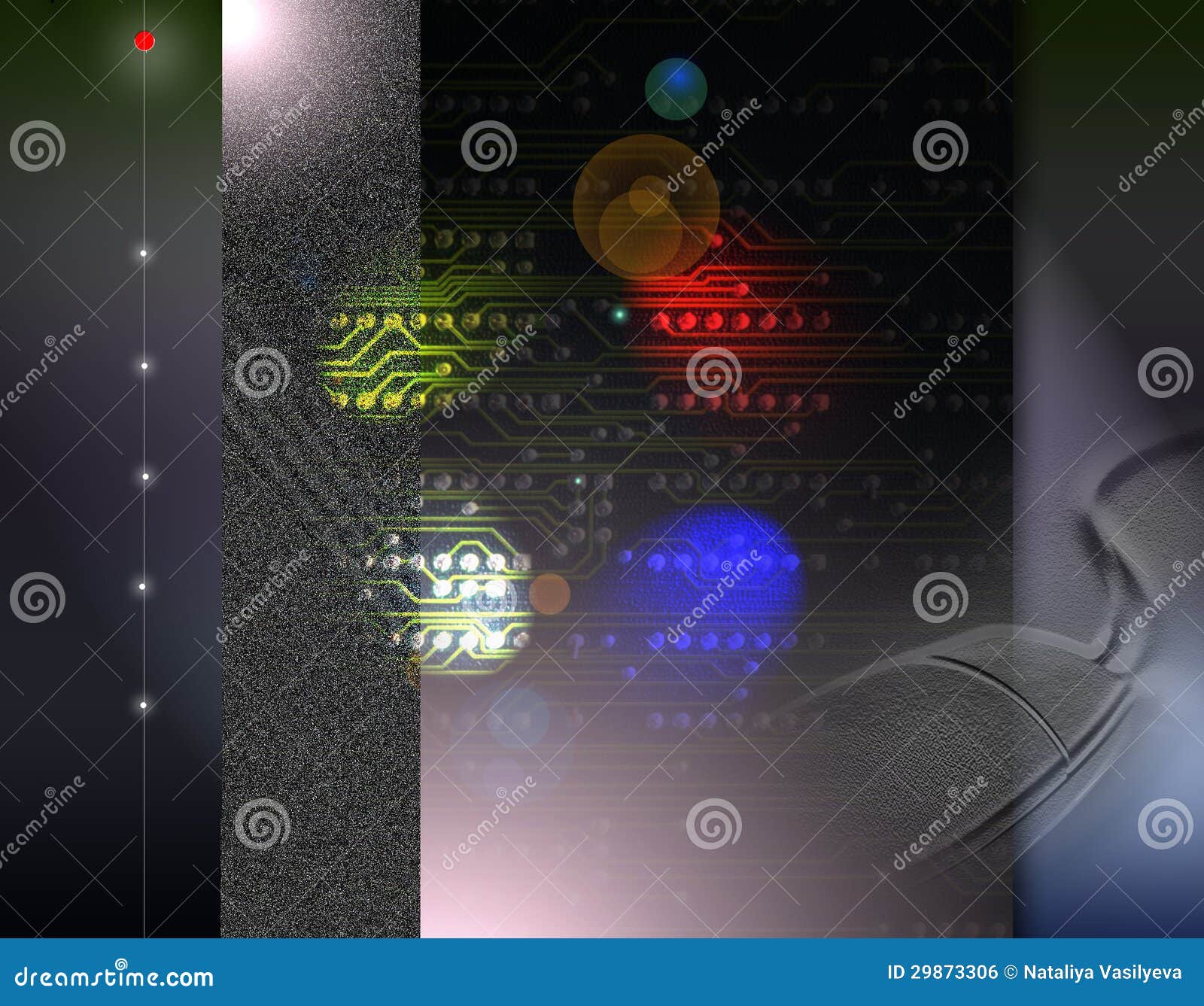 Electronic Circuit on Black Background Stock Illustration ...