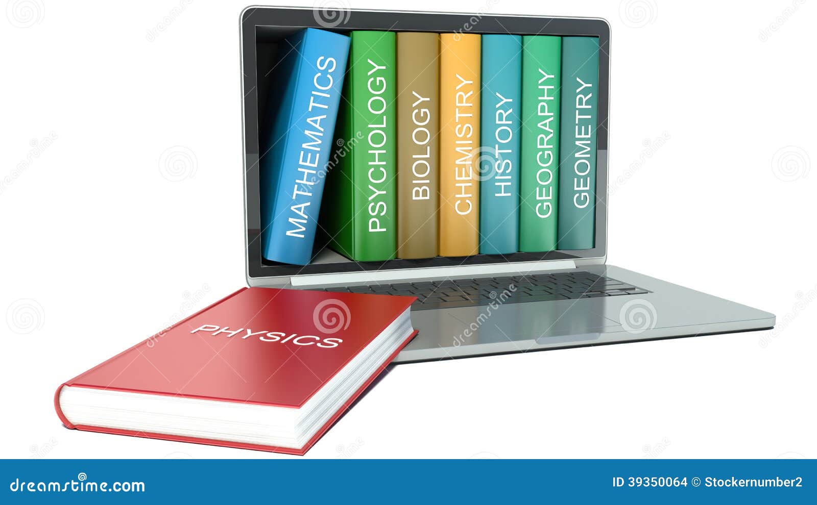 Illustration of Electronic Library Concept. Education Stock ...