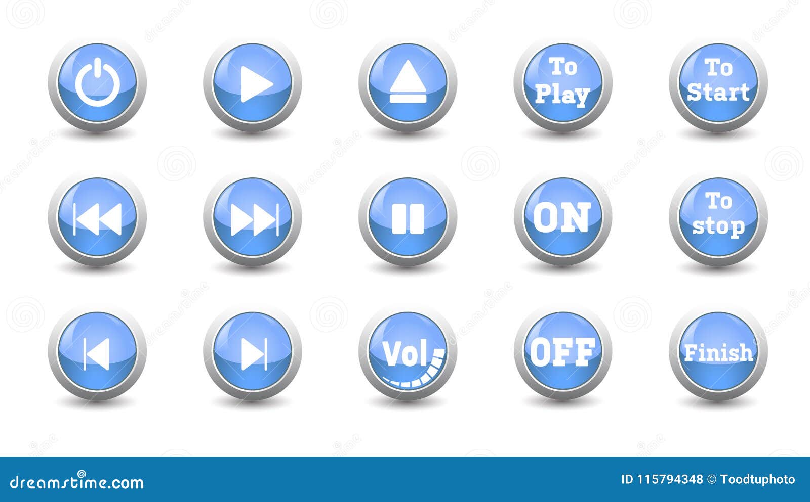 Illustration Electronic and Technology Concept,simple Icon Blue Button ...