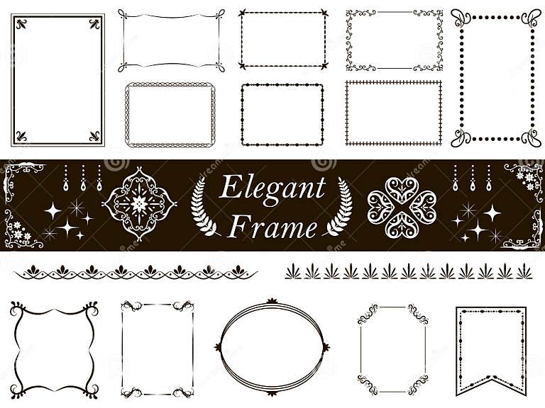 Elegant frame set stock vector. Illustration of line - 172554490