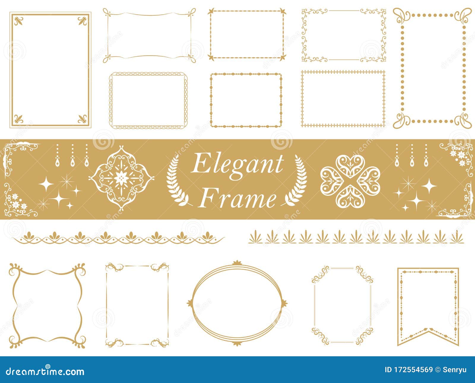Elegant frame set stock vector. Illustration of luxury - 172554569
