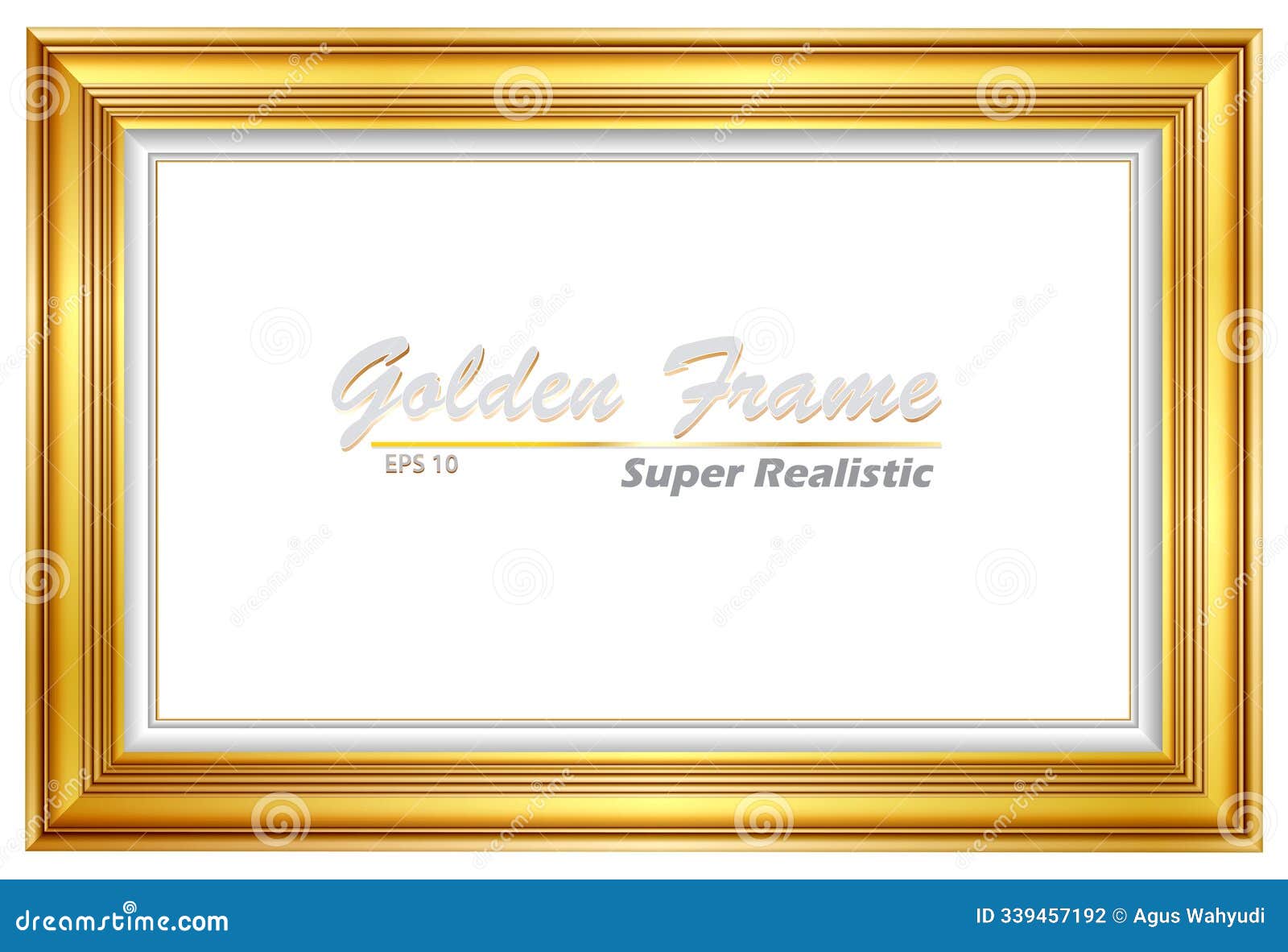 An Illustration Elegant Gold Picture Frame Super Realistic Shape. Stock ...
