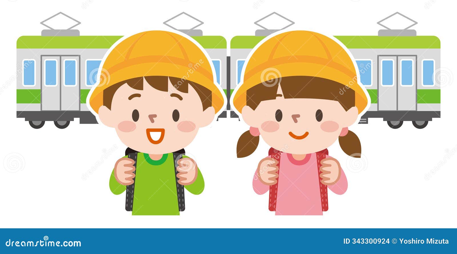 Illustration of an Elementary School Student Going To School by Train ...