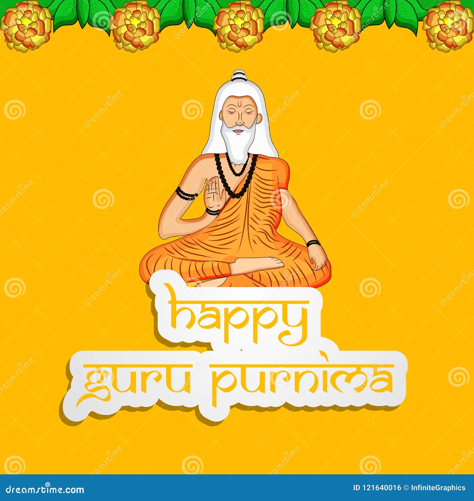 Hindu Festival Guru Purnima Stock Vector Illustration Of India Master 121640016