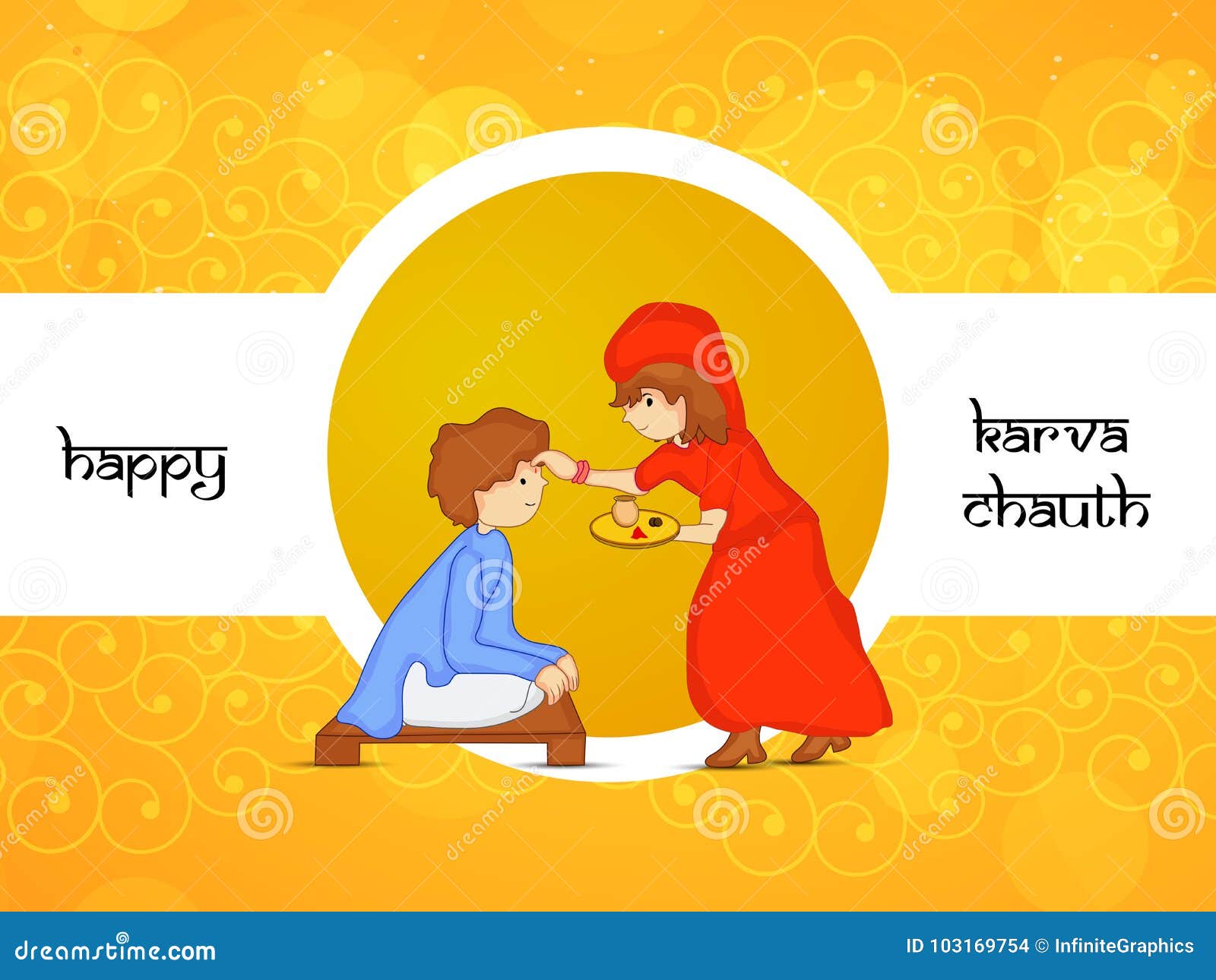 Illustration of Hindu Festival Karva Chauth Background Stock Vector ...