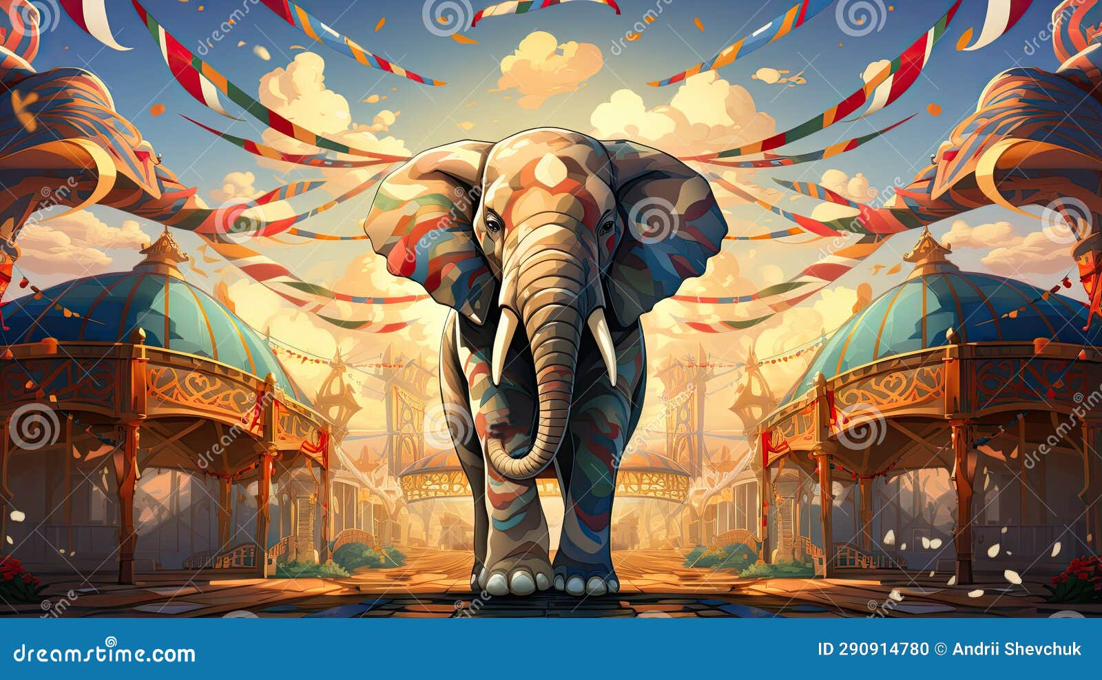 Illustration of an Elephant in the Circus Stock Illustration ...