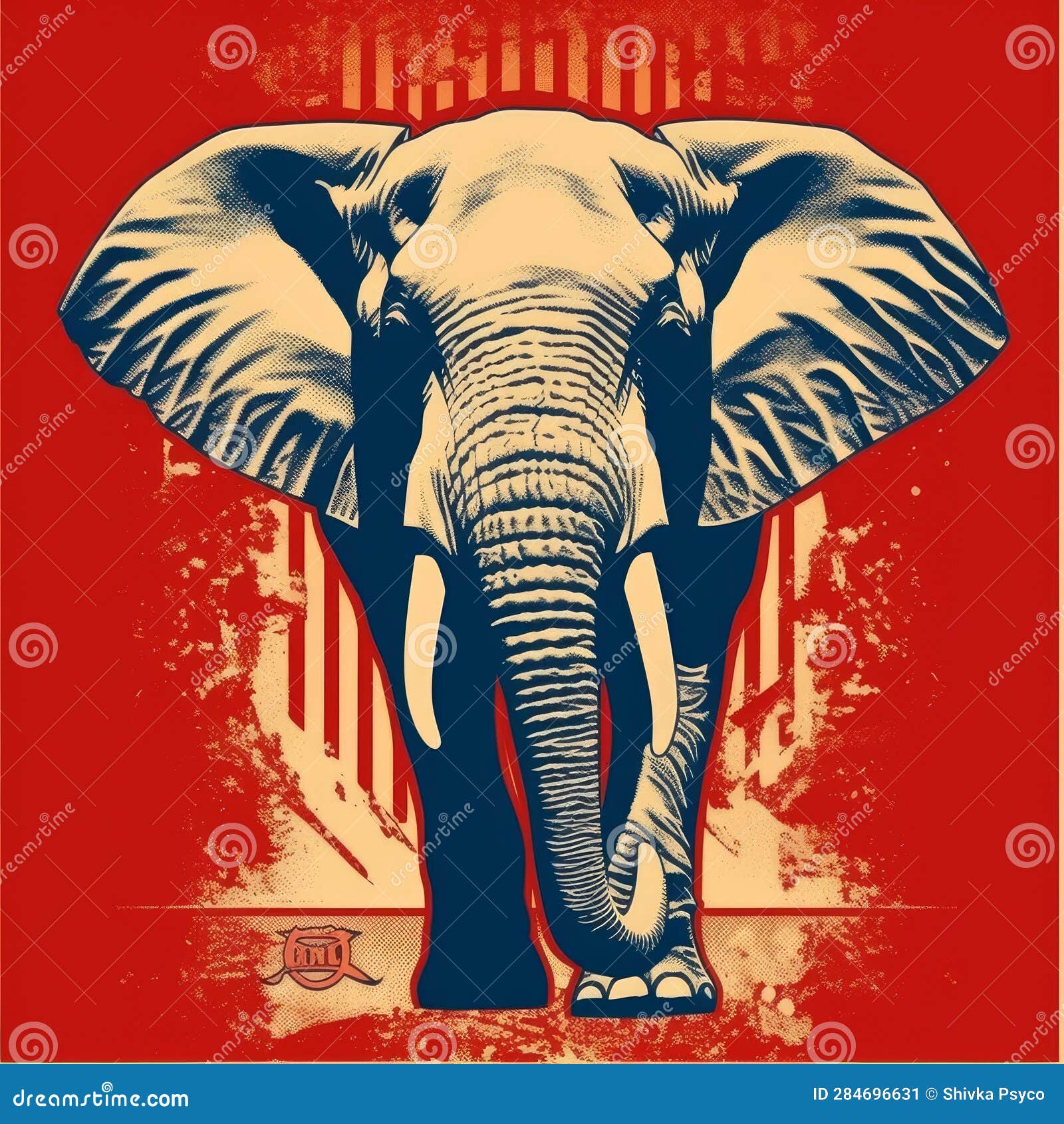 Illustration of an Elephant Poster Generative AI Stock Illustration ...