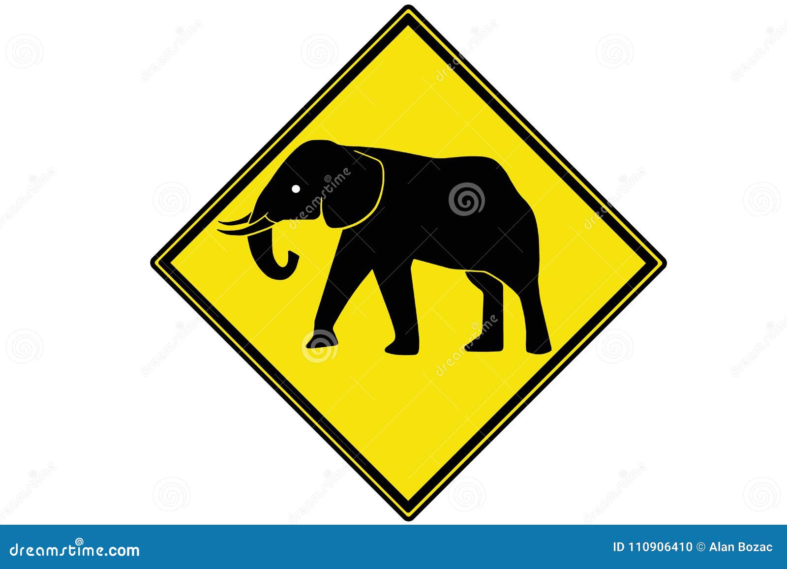 Beware Elephant Traffic Sign. Warning Traffic Sign On A White ... Beware Elephant Traffic Sign. Warning Traffic Sign On A White ...