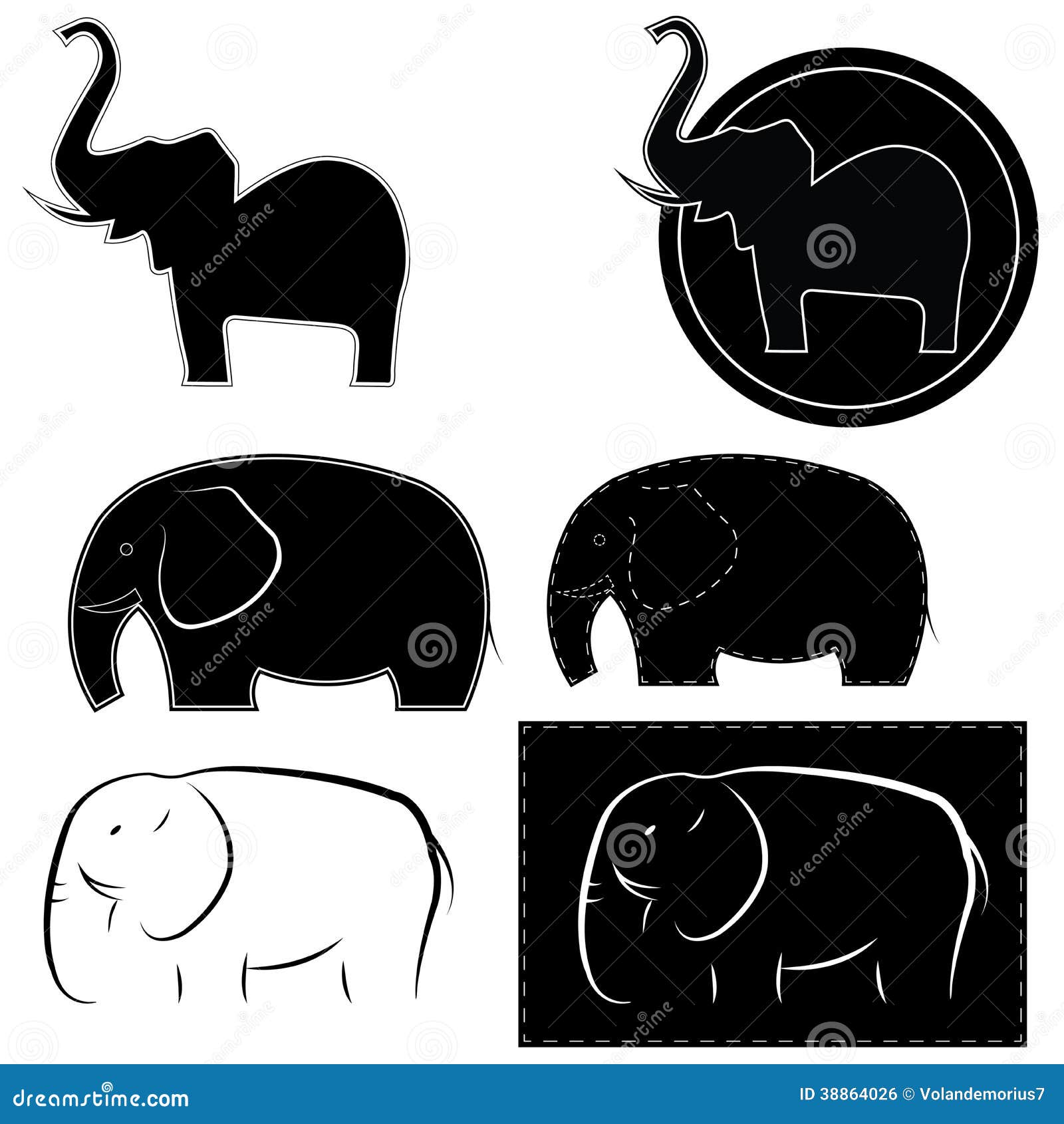 Illustration of Elephants in Different Styles Stock Illustration ...