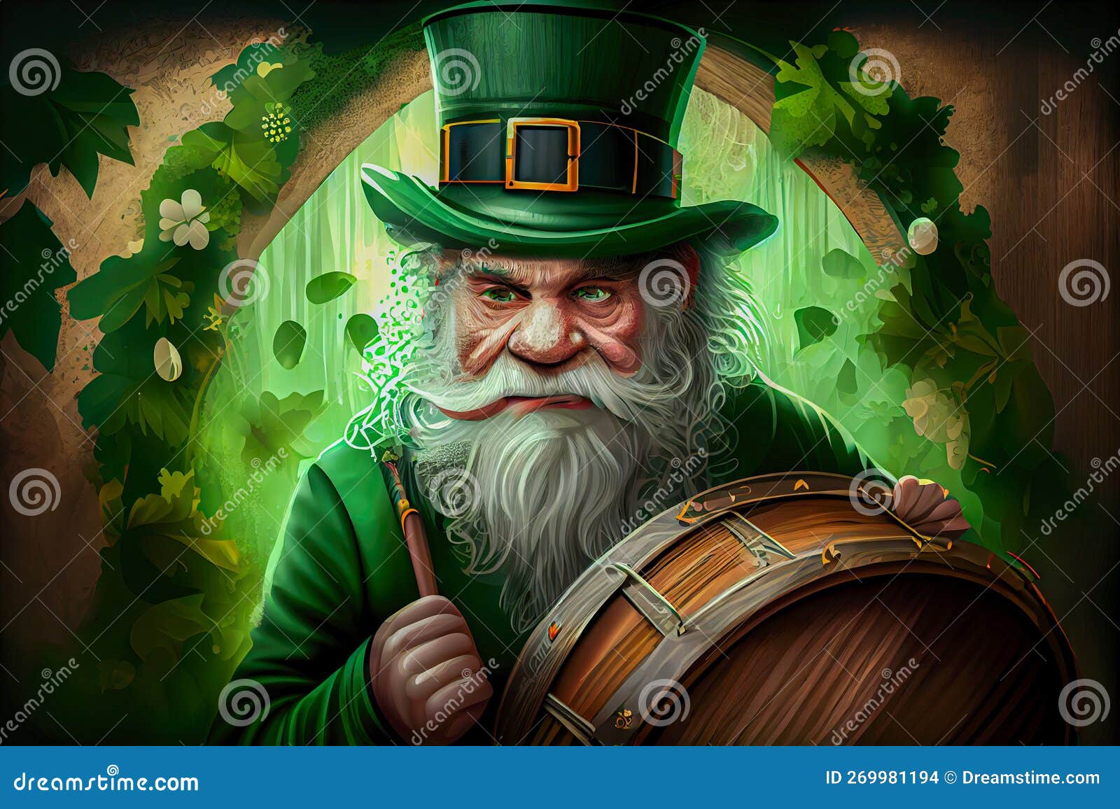 Illustration of an Elf in a Green Top Hat. St.Patrick S Day Stock ...