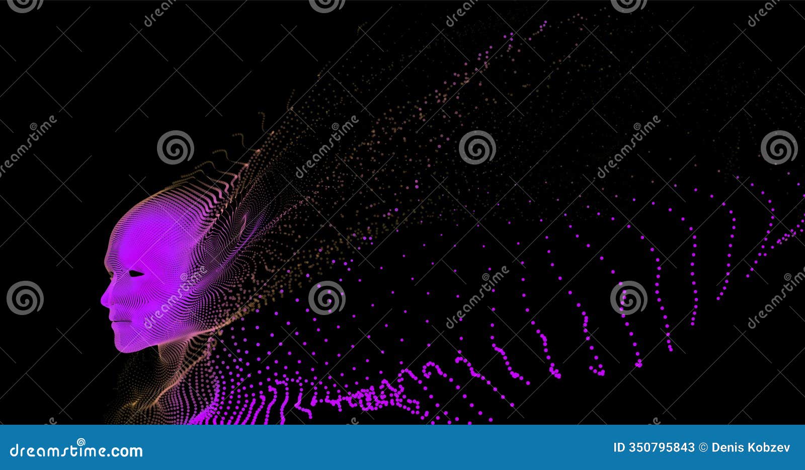 Illustration of Elf Woman Face Image with Multicolored Texture. Made ...