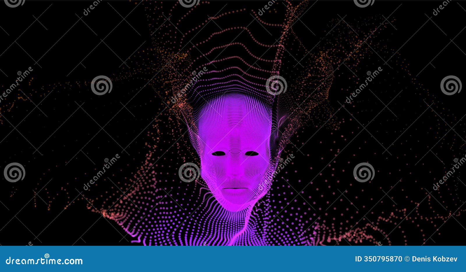 Illustration of Elf Woman Face Image with Multicolored Texture. Made ...