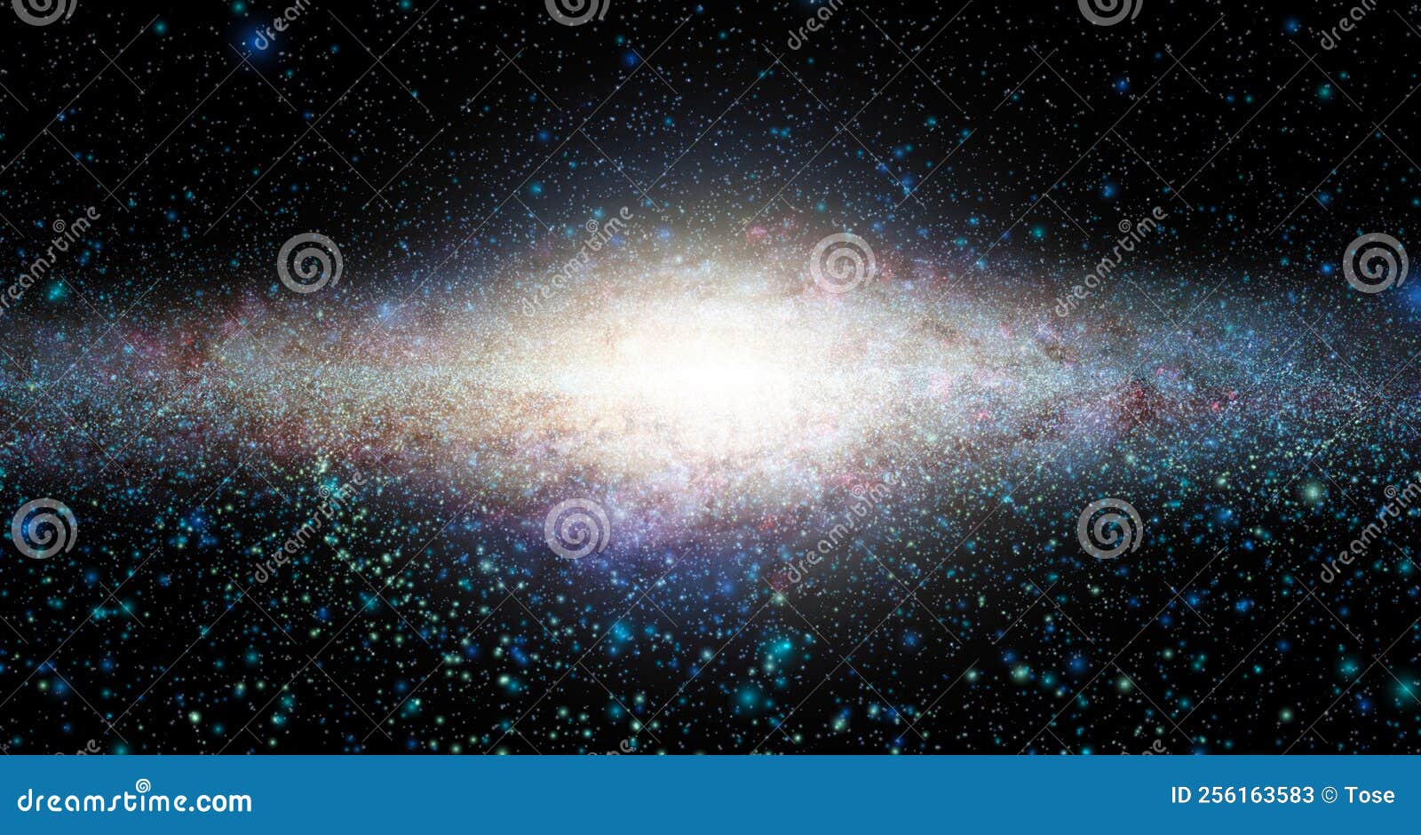 Illustration of Elliptical Galaxy in Deep Space Stock Illustration ...