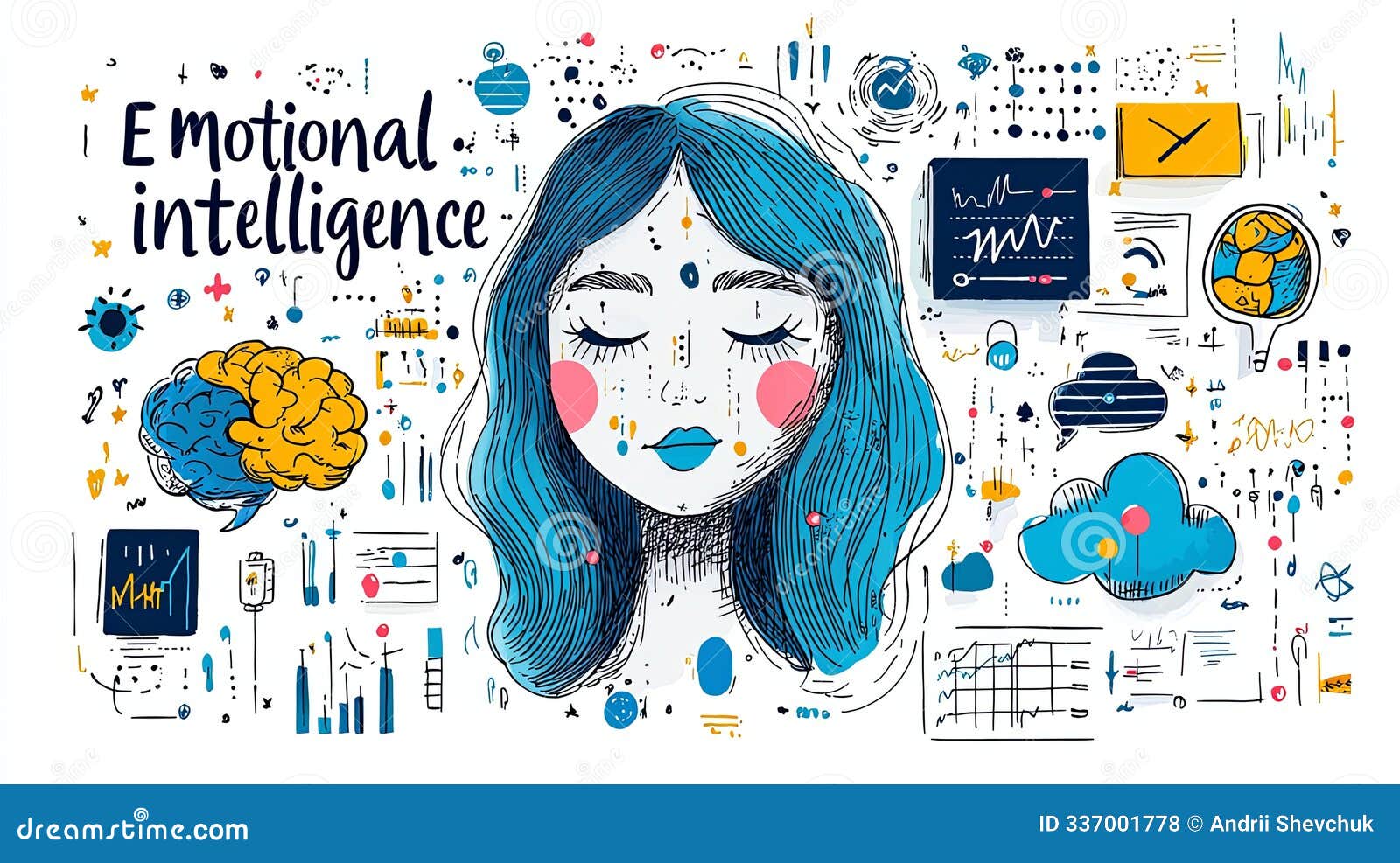 Illustration of Emotional Intelligence with Creative Elements Stock ...