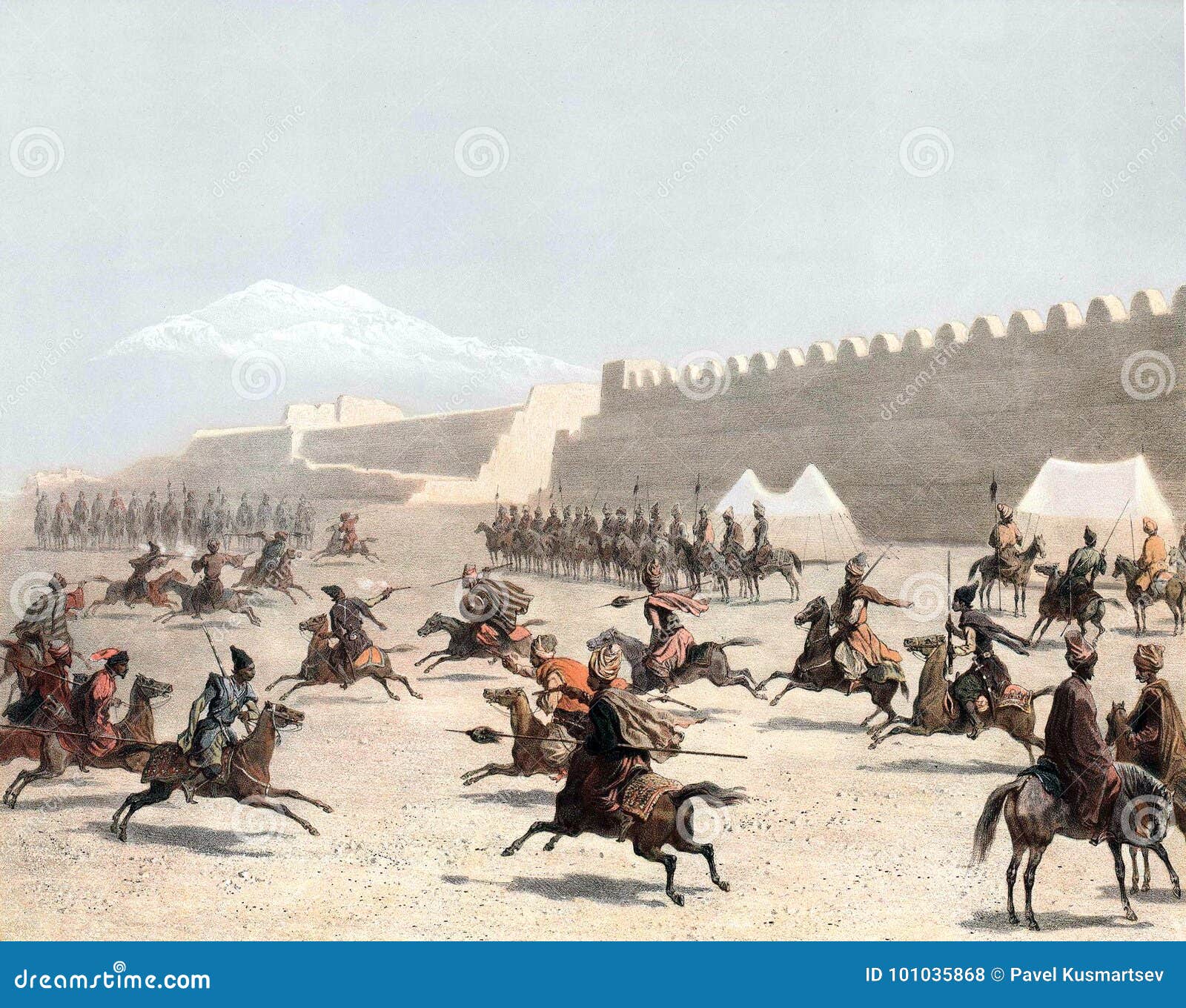 The siege of the fortress. editorial stock photo. Illustration of ...