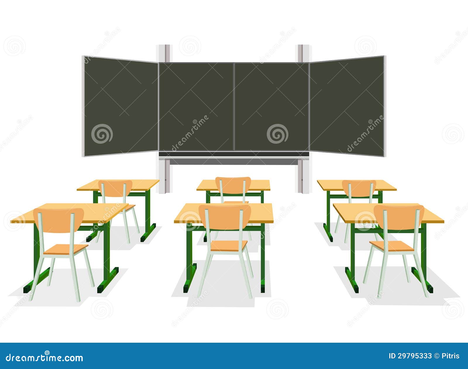 Vector Illustration of an Empty Classroom Stock Vector - Illustration ...