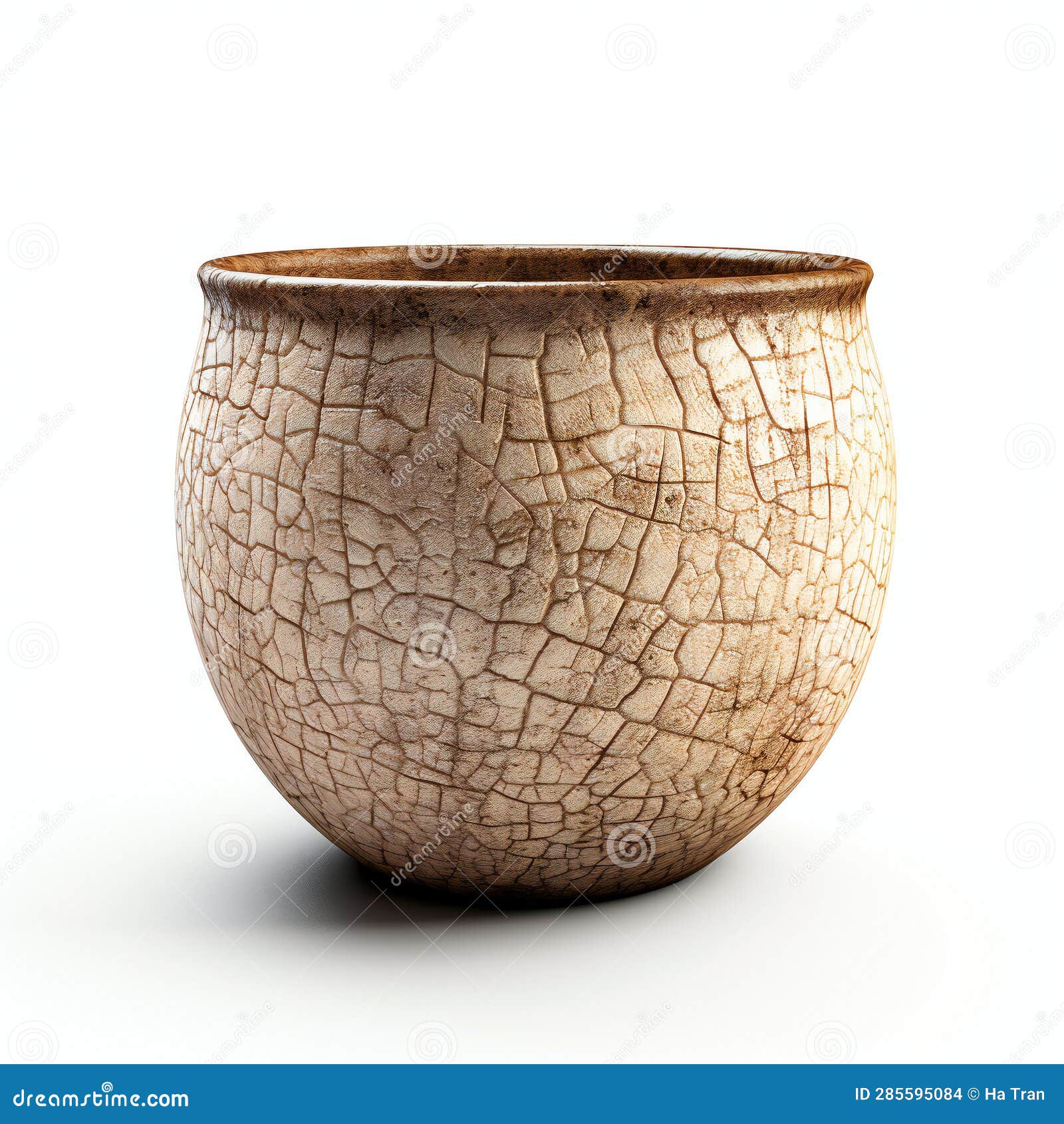 Empty Clay Pot Isolated on White Background Stock Illustration ...