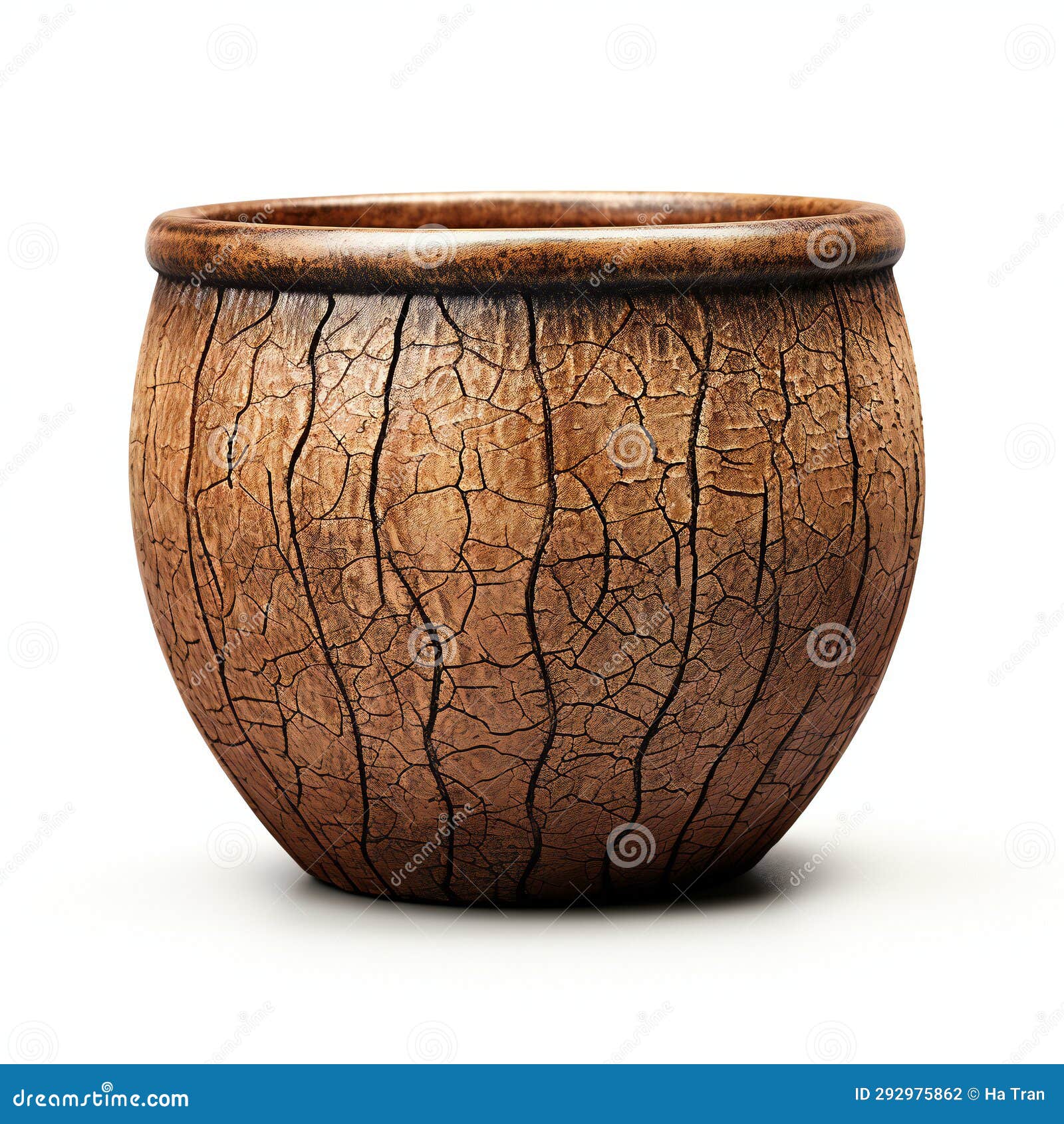 Empty Clay Pot Isolated on White Background Stock Illustration ...