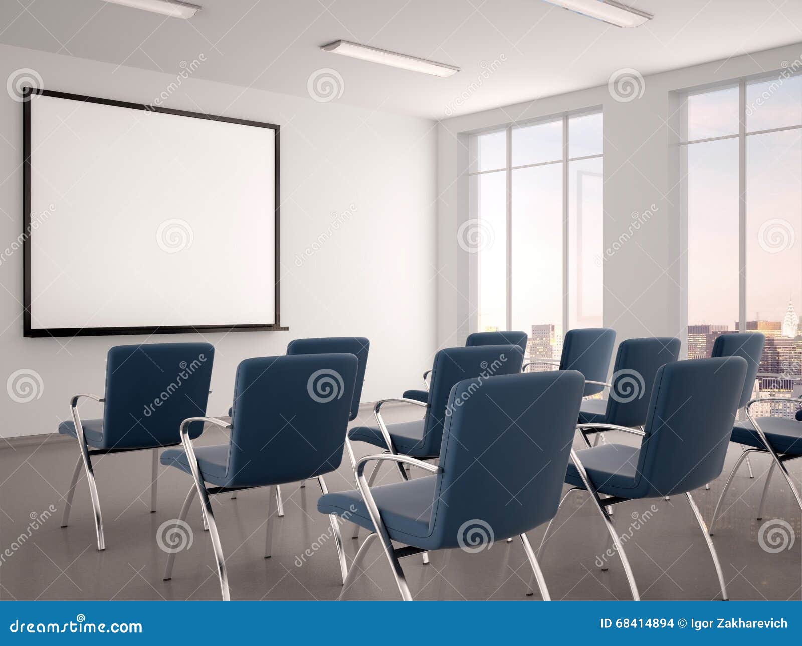 Illustration of Empty Conference Room with a Whiteboard for S Stock ...