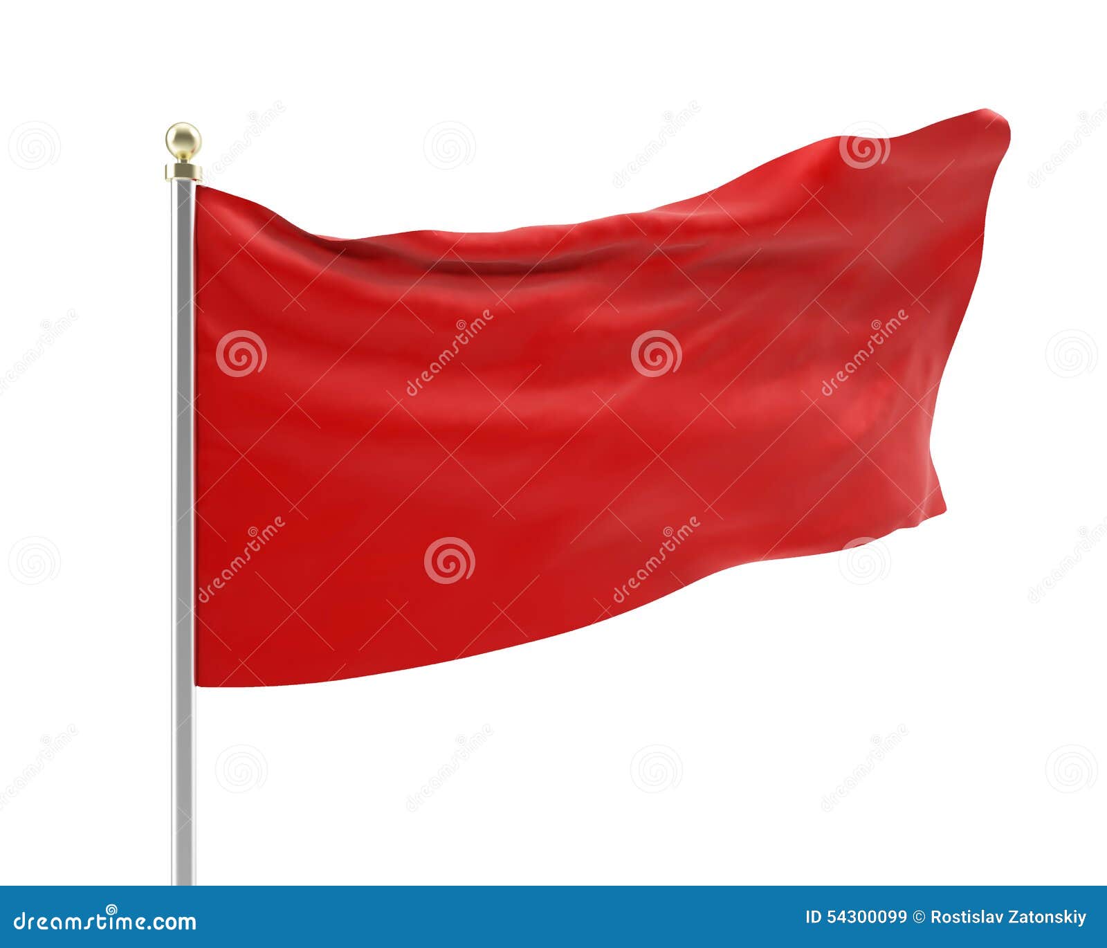 Illustration of an Empty Developing Red Flag in Stock Illustration ...