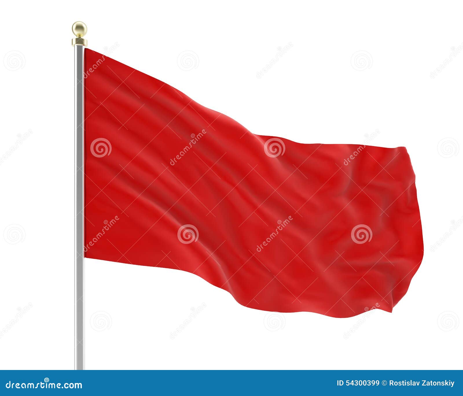 Illustration of an Empty Developing Red Flag in Stock Illustration ...