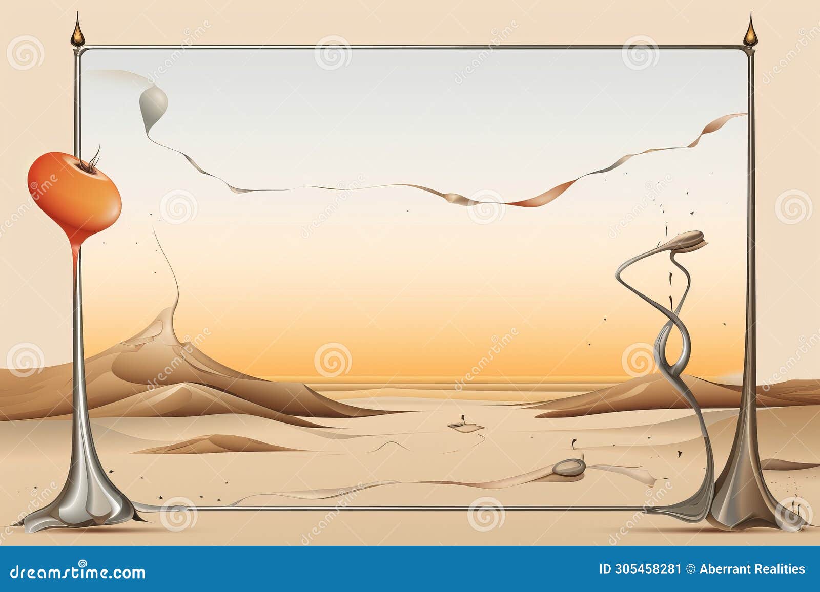 An Illustration of an Empty Frame with a Heart in the Middle Stock ...