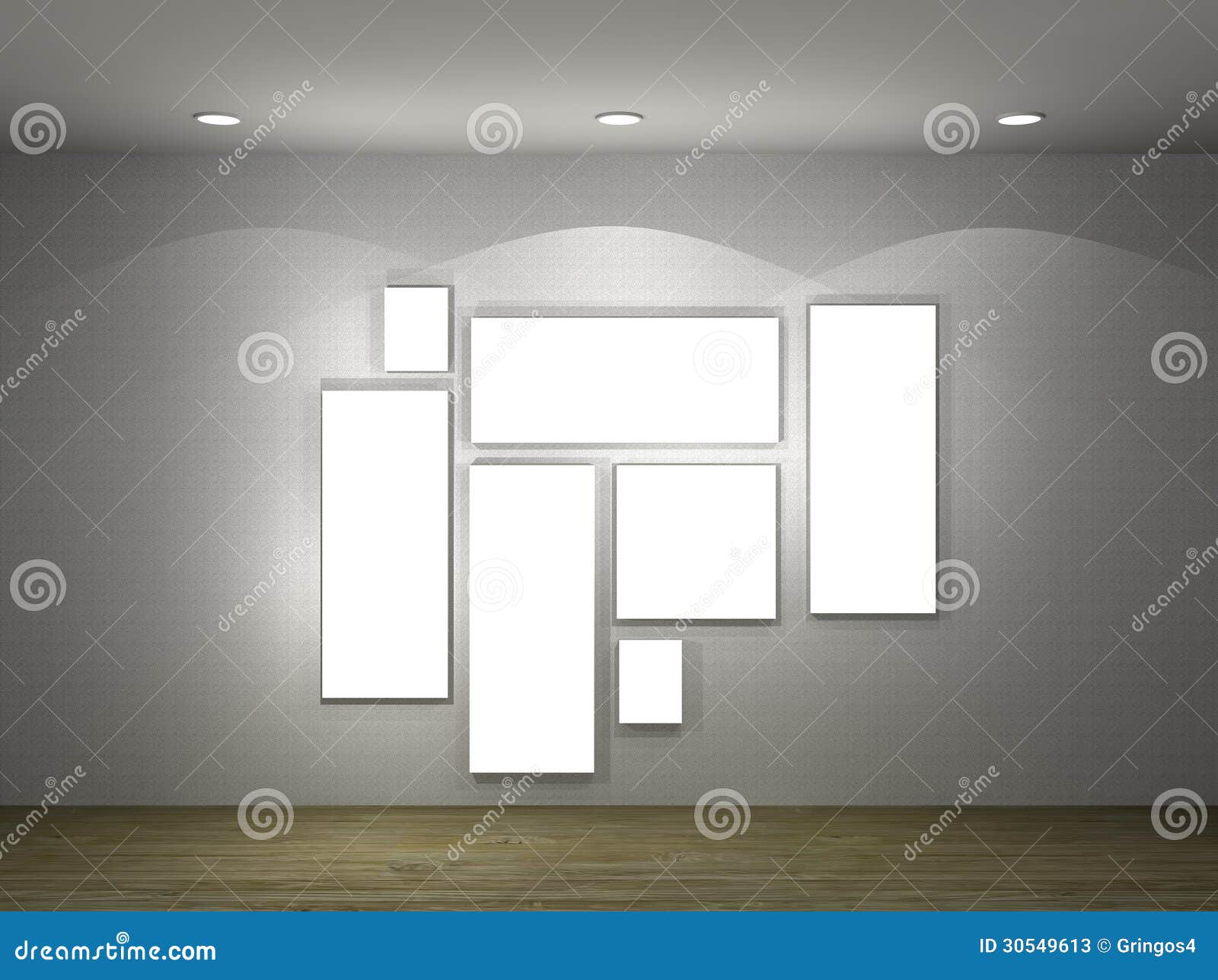 Illustration of a Empty Gallery with Frames Stock Illustration ...