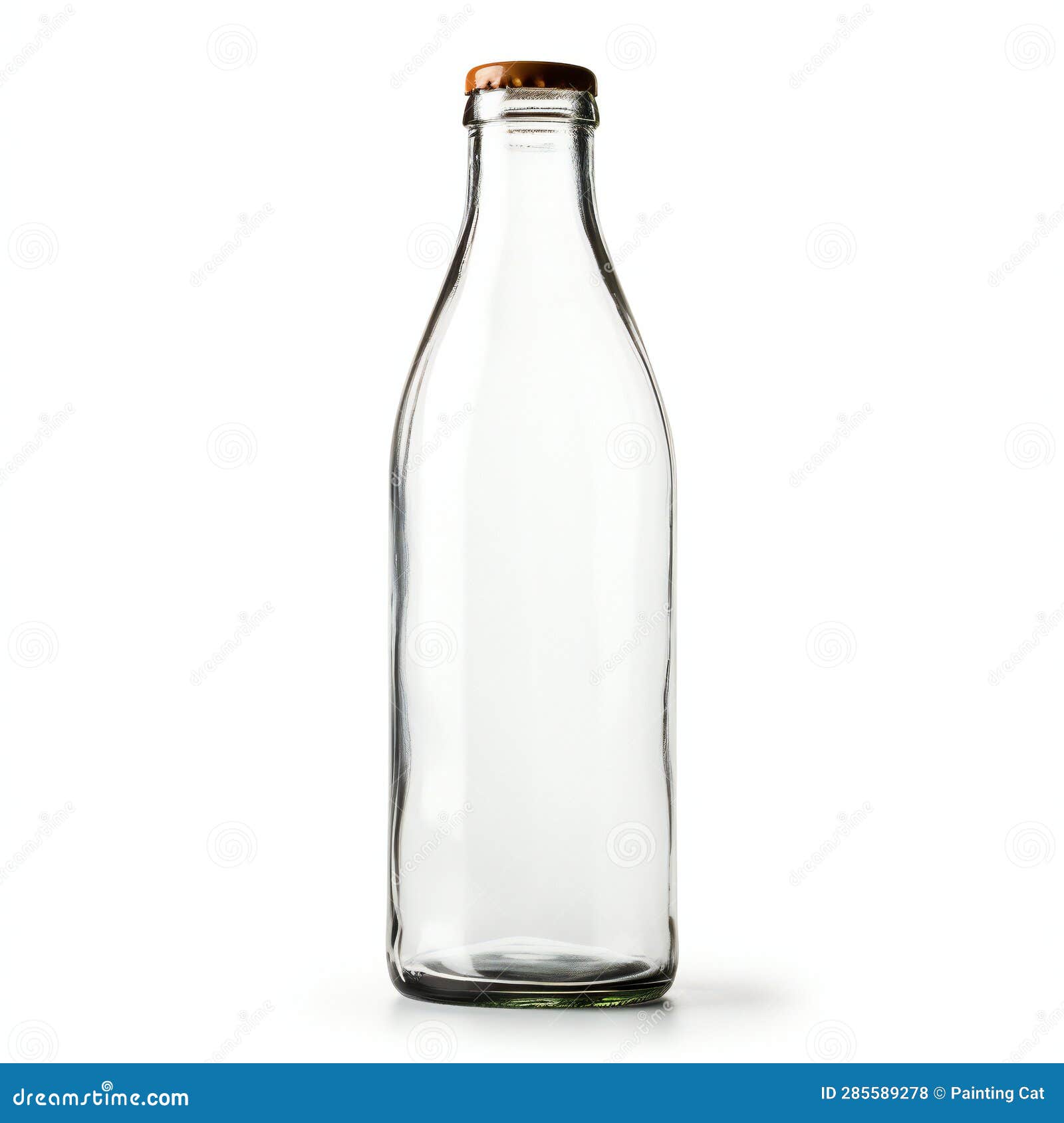 Empty Glass Bottle Isolated on White Background Stock Illustration ...