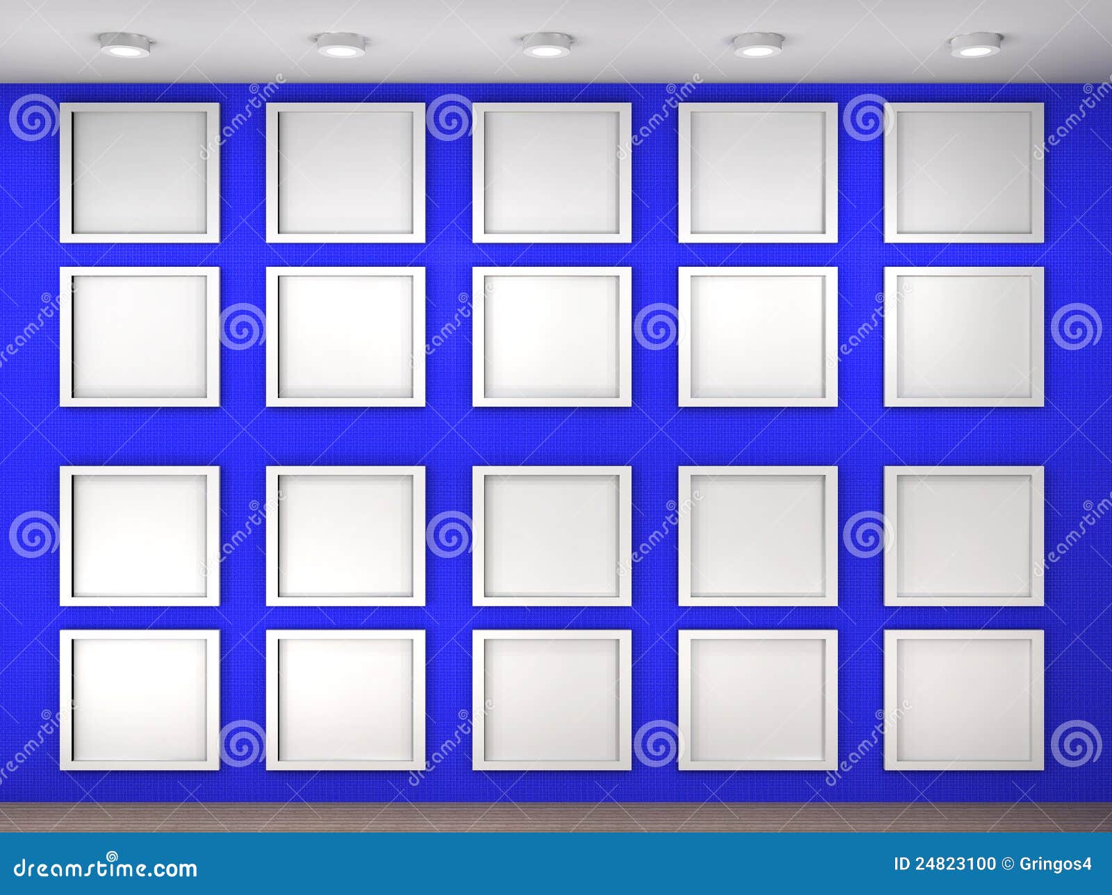 Illustration of a Empty Museum Wall with Frames Stock Illustration ...