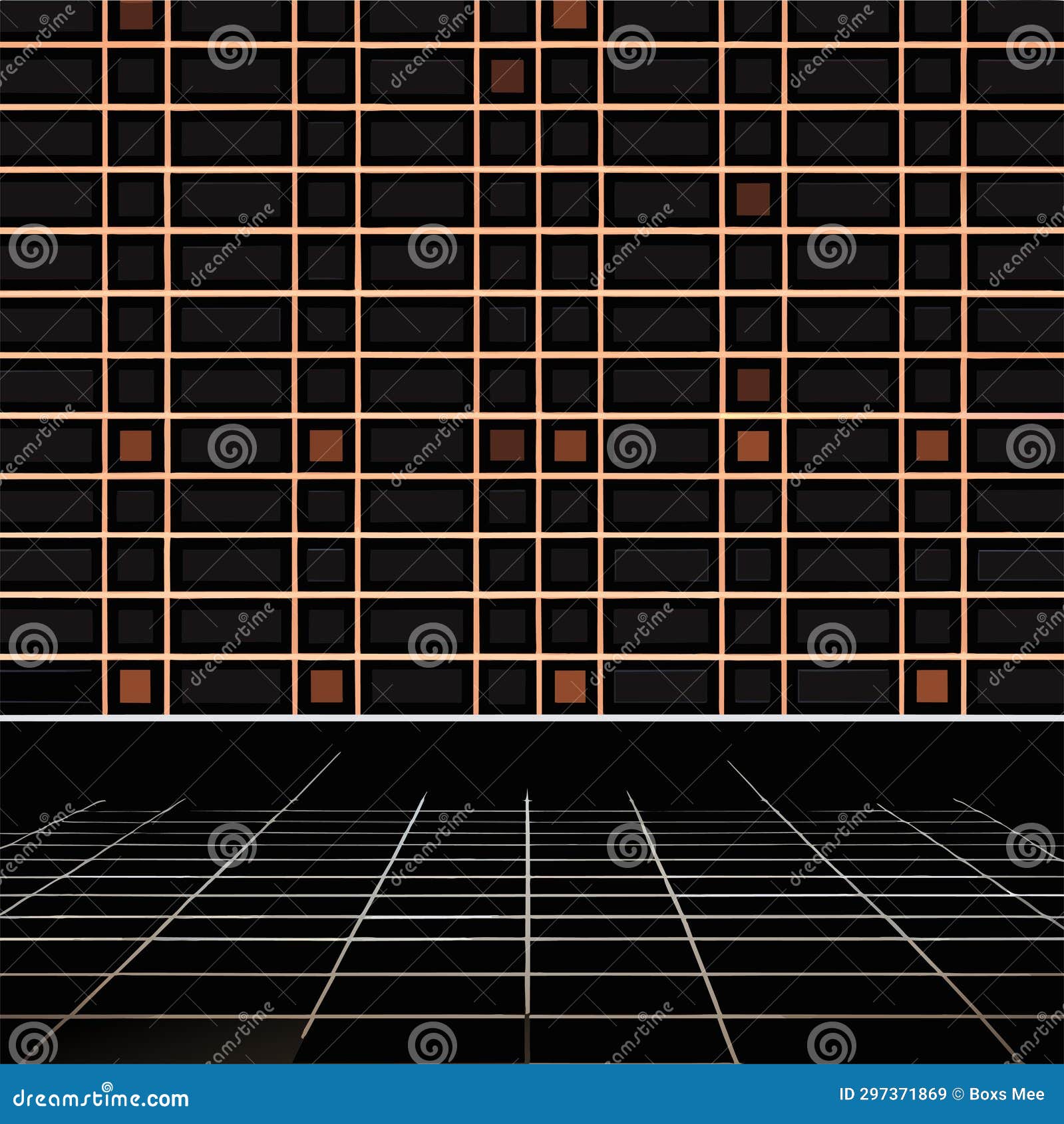 Illustration of an Empty Room with a Grid and a Floor. Generative AI ...