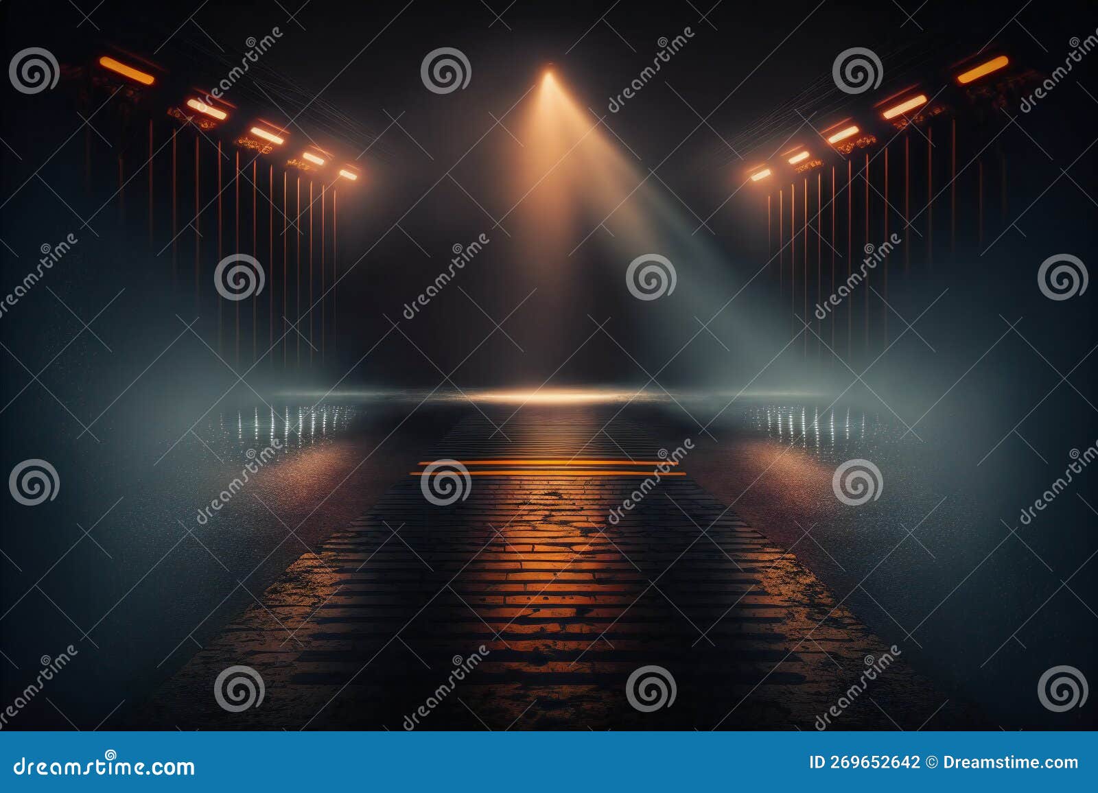 Empty Scene Dark Street Reflection, Arts & Architecture, Indoor Stock ...