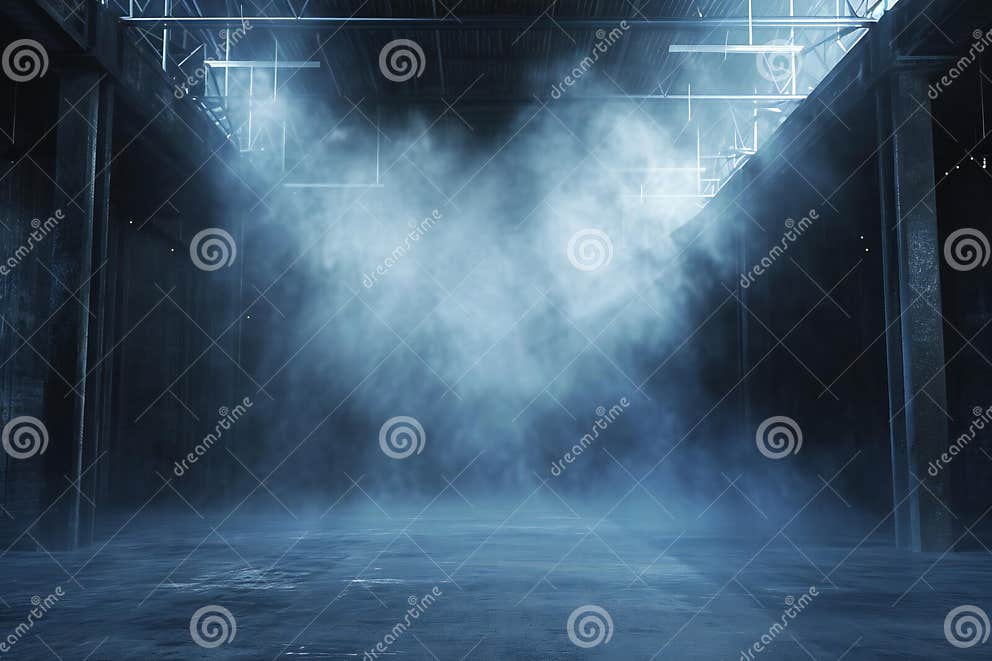 Empty Stage with Smoke and Spotlights on it Stock Illustration ...