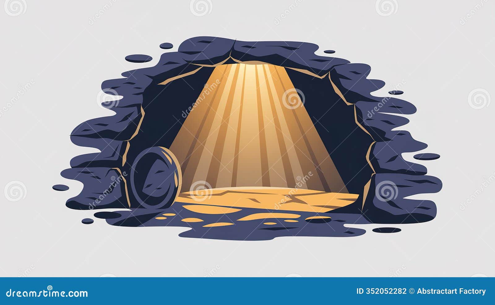 Illustration of an Empty Tomb with a Stone Rolled Away Stock ...